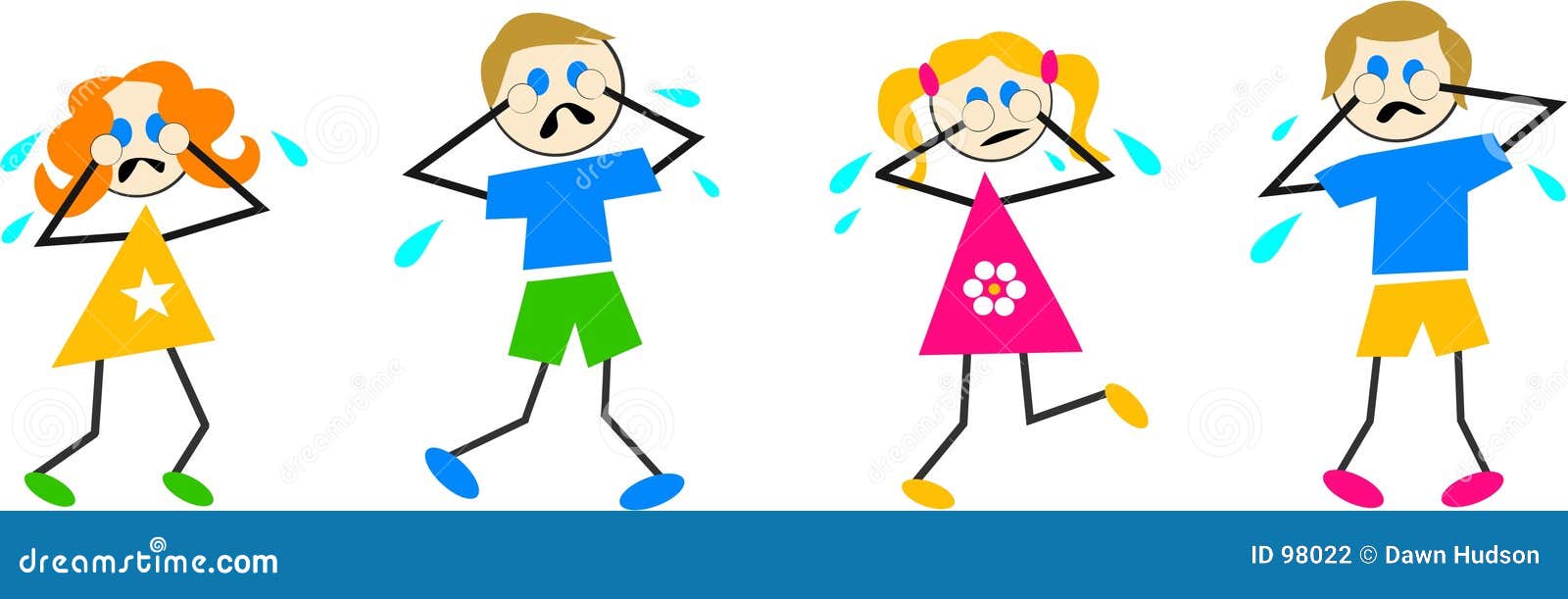 Crying Group Of People Cartoon