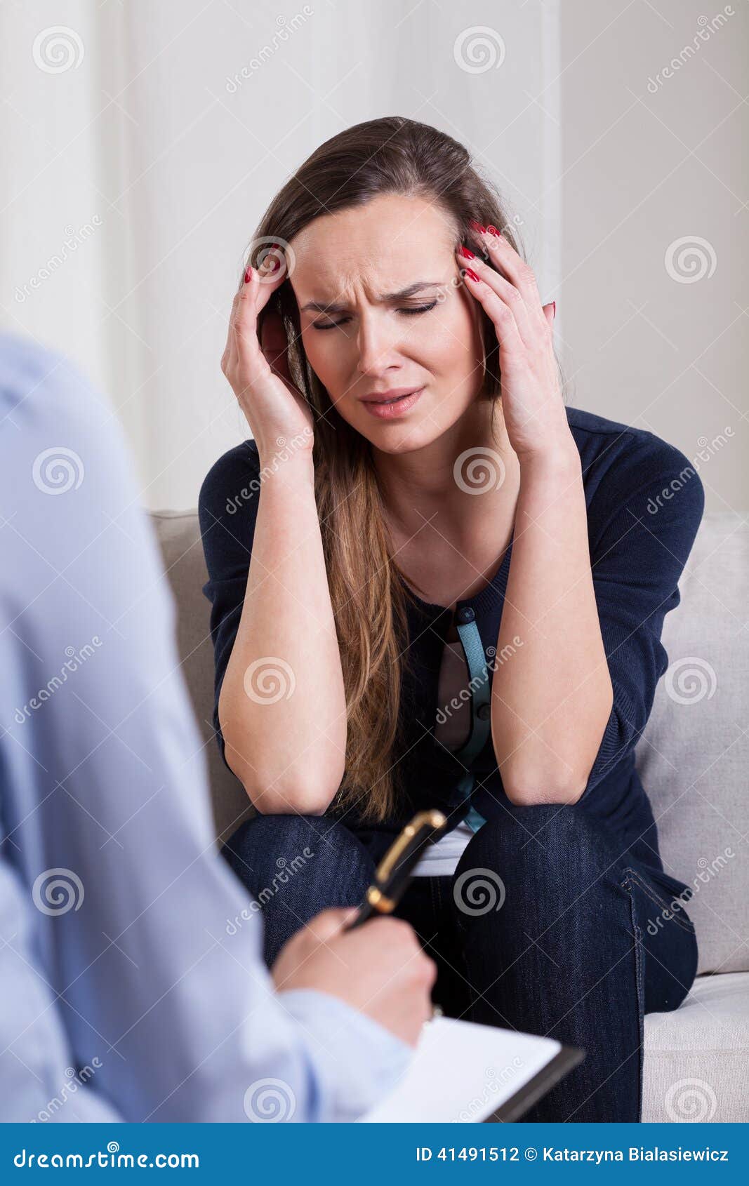 Crying Lady at Therapist Room Stock Photo - Image of conversation ...