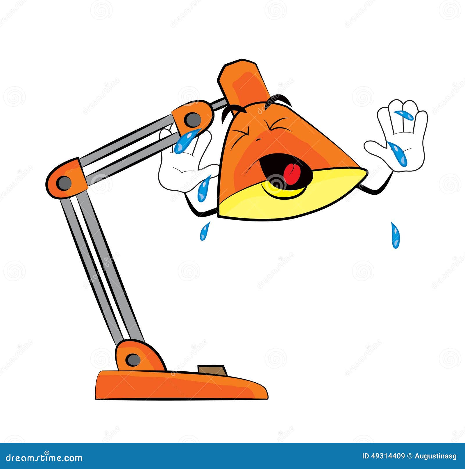Crying Lamp cartoon stock illustration. Illustration of crying - 49314409