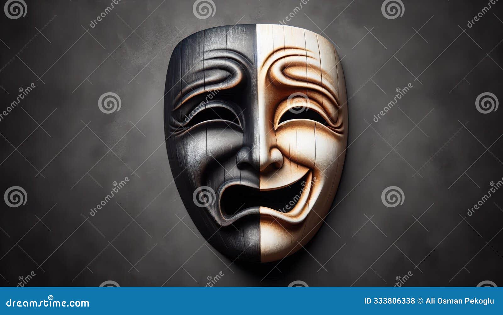 Crying and Laughing Theater Mask Stock Illustration - Illustration of ...
