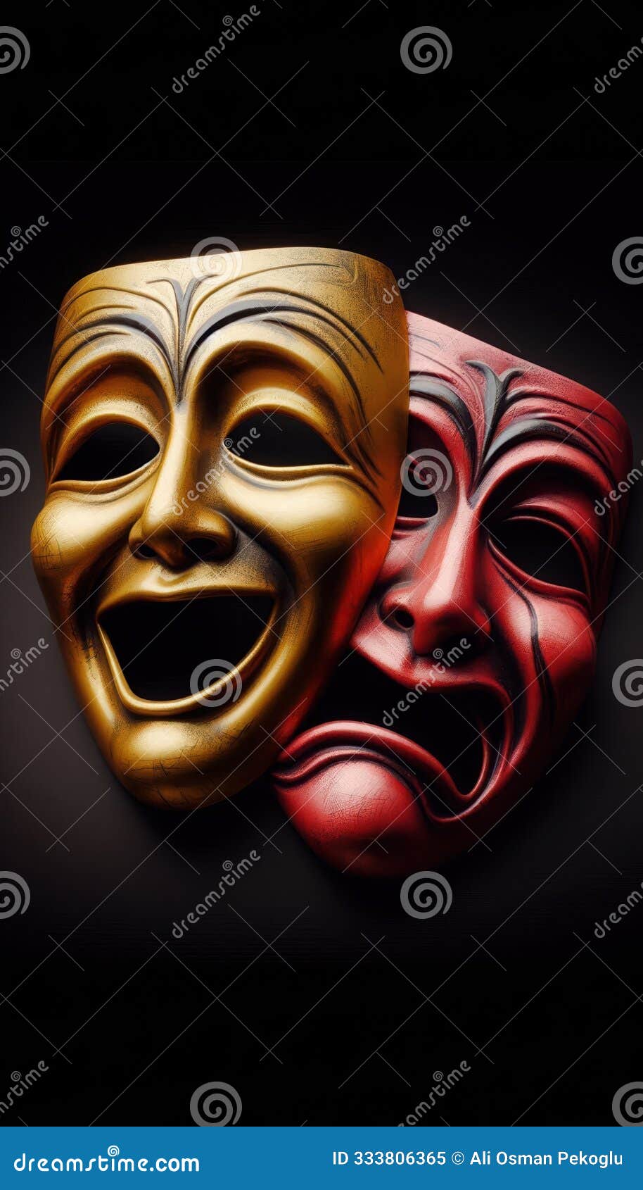 Crying and Laughing Theater Mask Stock Illustration - Illustration of ...
