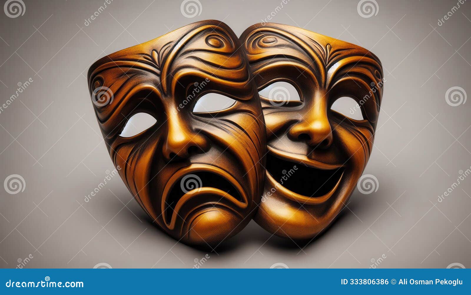 Crying and Laughing Theater Mask Stock Illustration - Illustration of ...