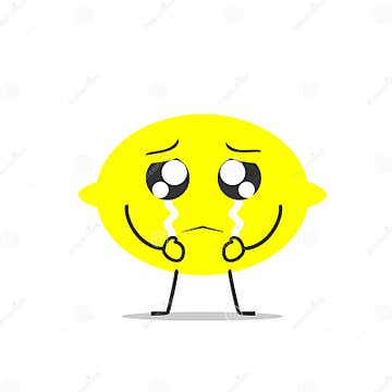 Crying Lemon Simple Clean Cartoon Illustration Stock Vector ...