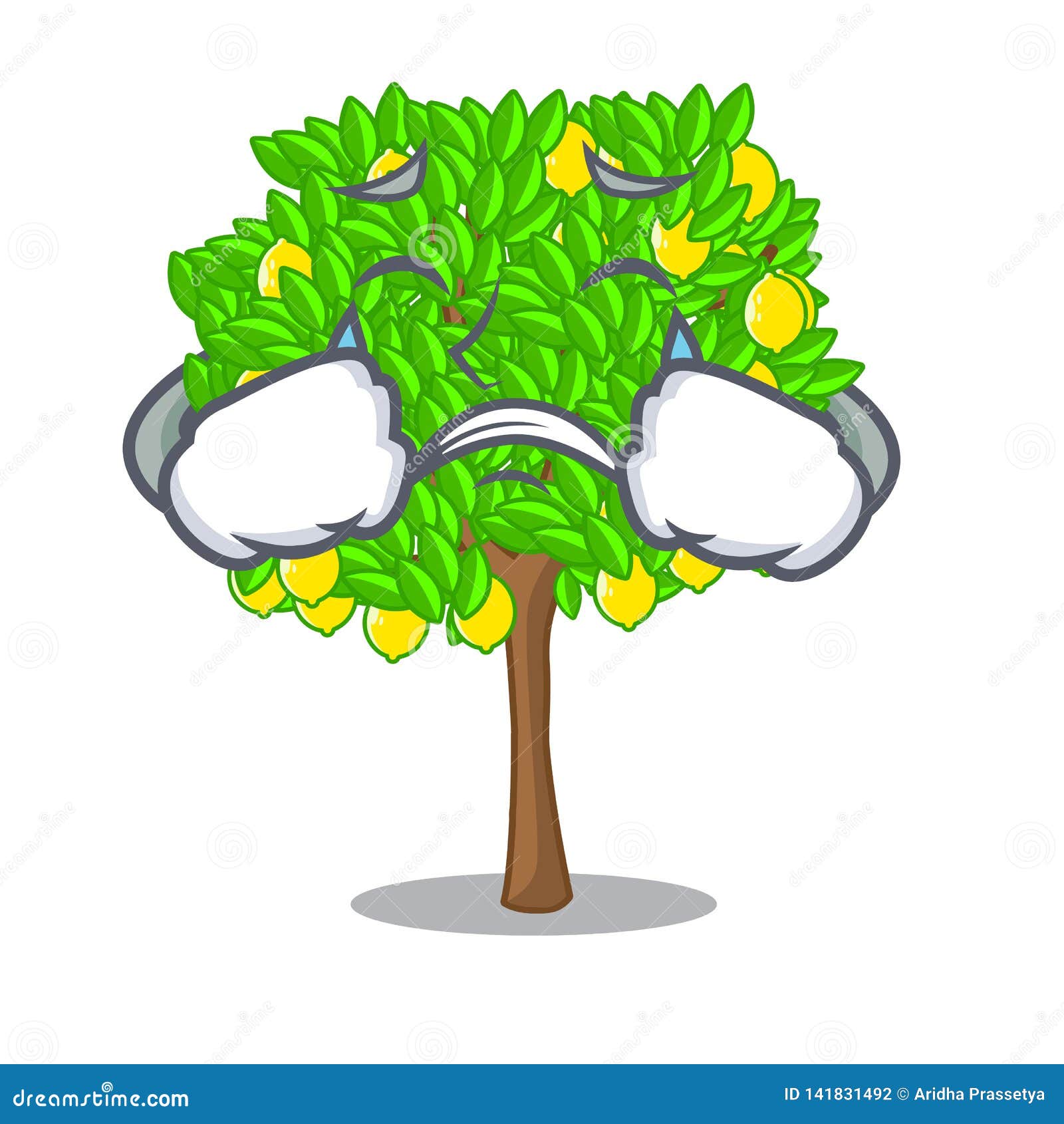 Crying Lemon Simple Clean Cartoon Illustration | CartoonDealer.com ...