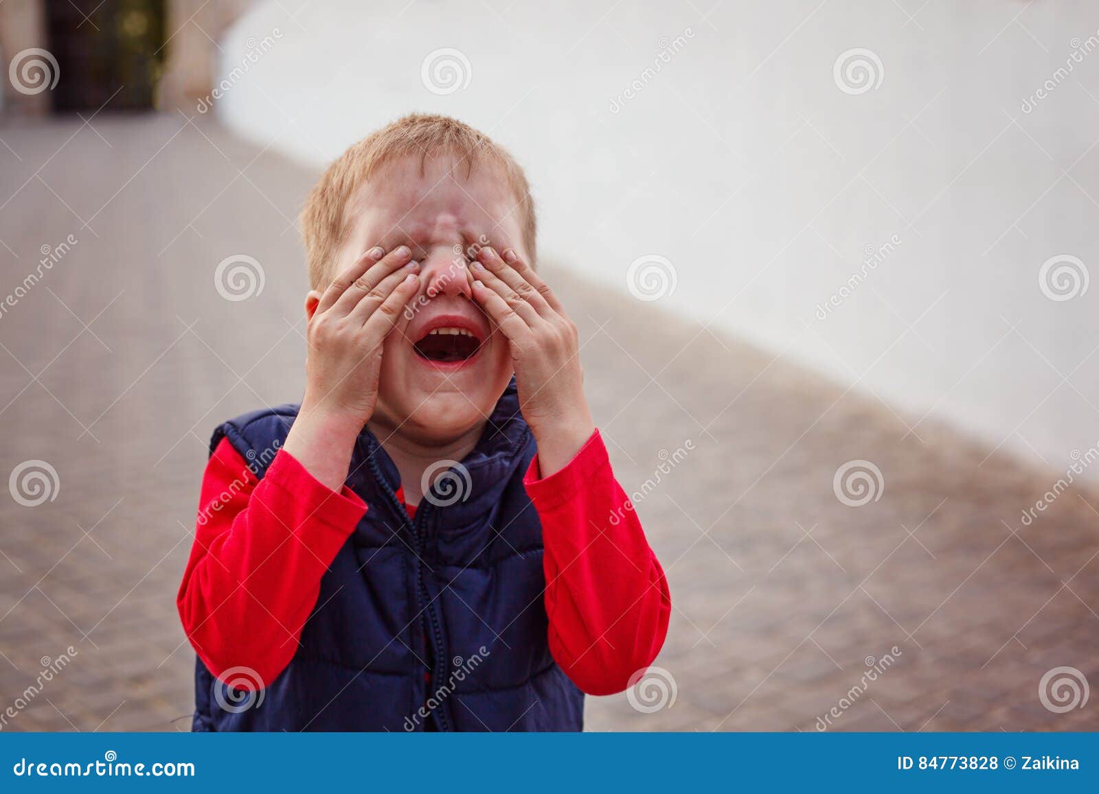 Crying Little Baby Boy stock photo. Image of angry, negative - 84773828