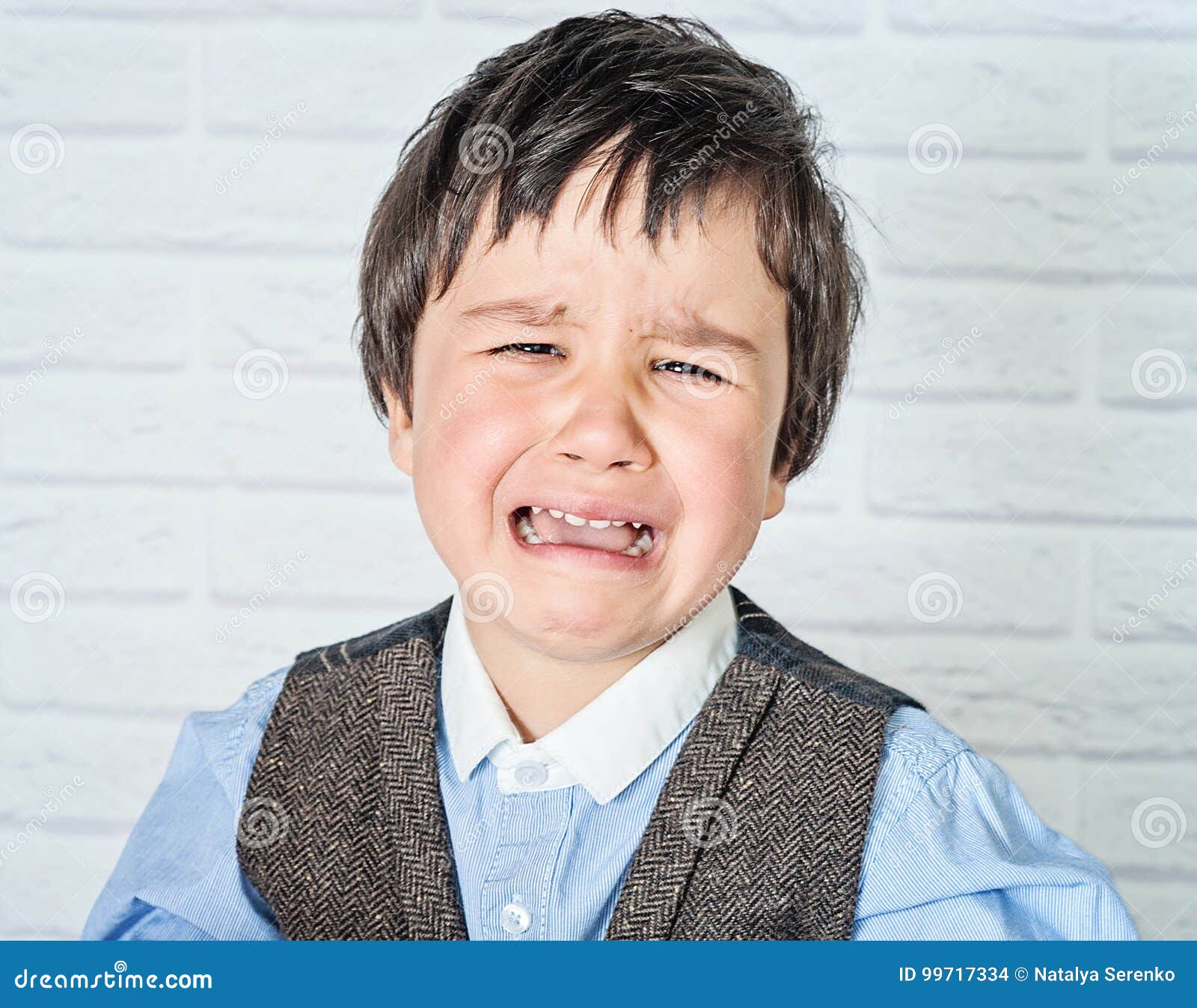 Crying little boy stock photo. Image of pain, little - 99717334