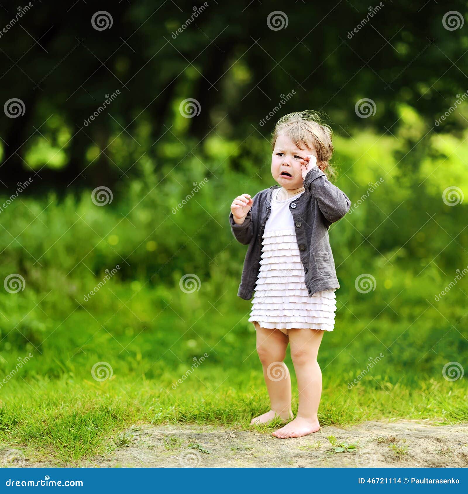Crying Little Child in a Park Stock Photo - Image of feelings, despair ...