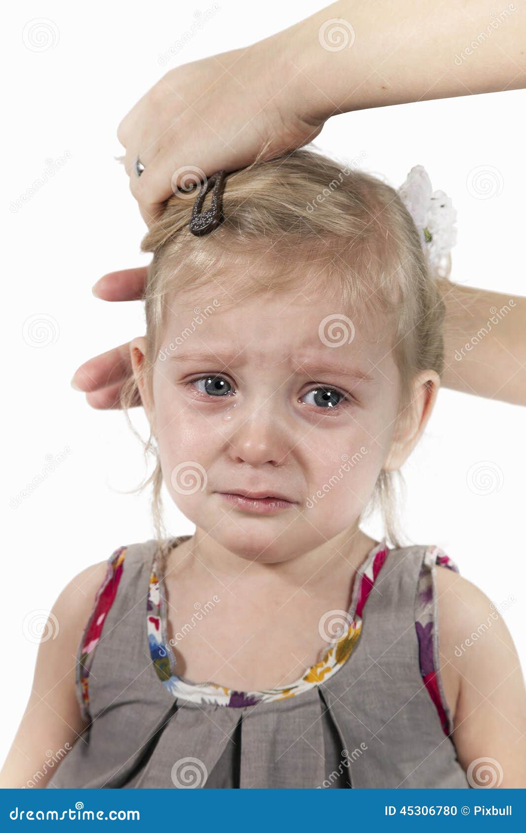 Crying little girl stock photo. Image of white, emotion - 45306780