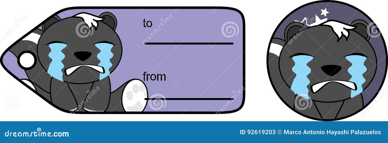 Crying Skunk Emotion Cartoon Background Vector Illustration ...