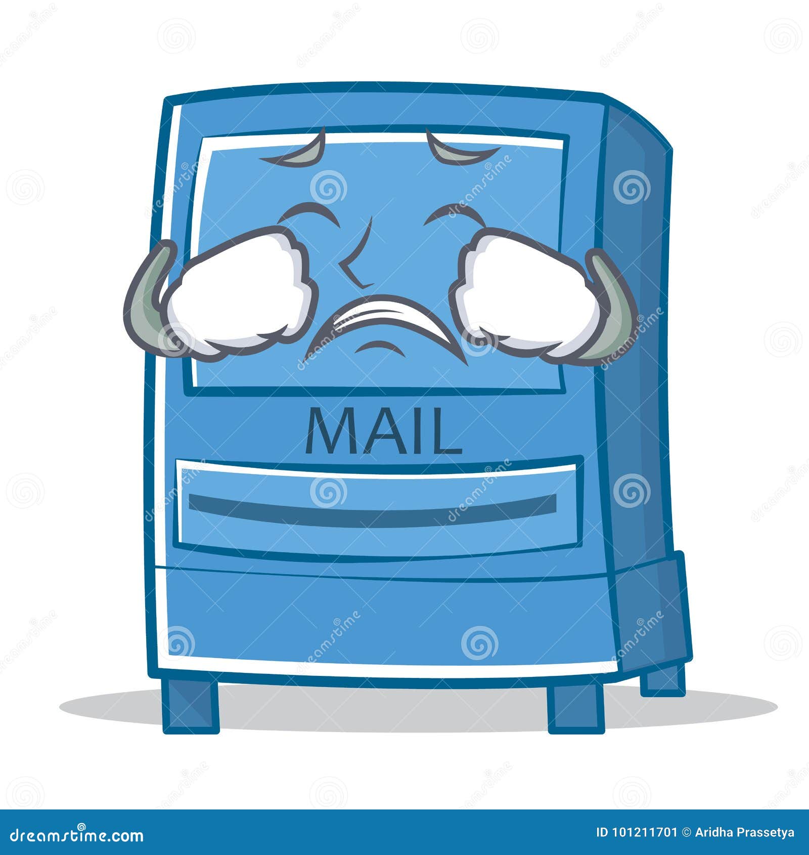 Crying Mailbox Character Cartoon Style Stock Vector - Illustration of ...