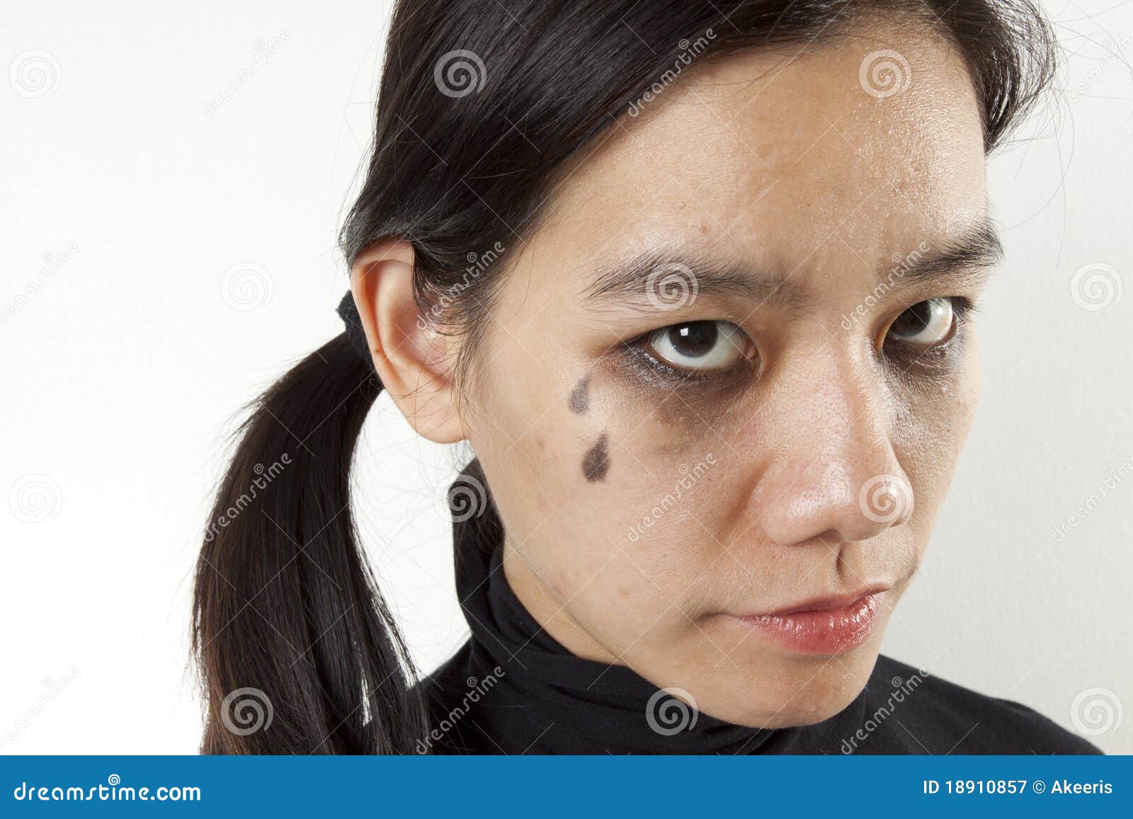 Crying make up stock image. Image of black, woman, psychosis - 18910857