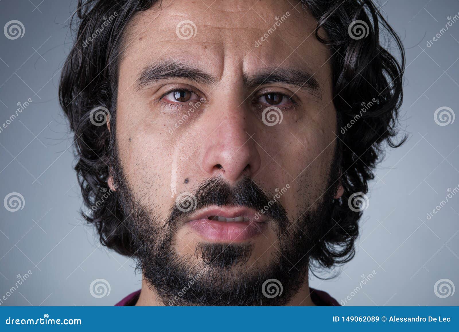 Crying Man with Beard stock image. Image of caucasian - 149062089