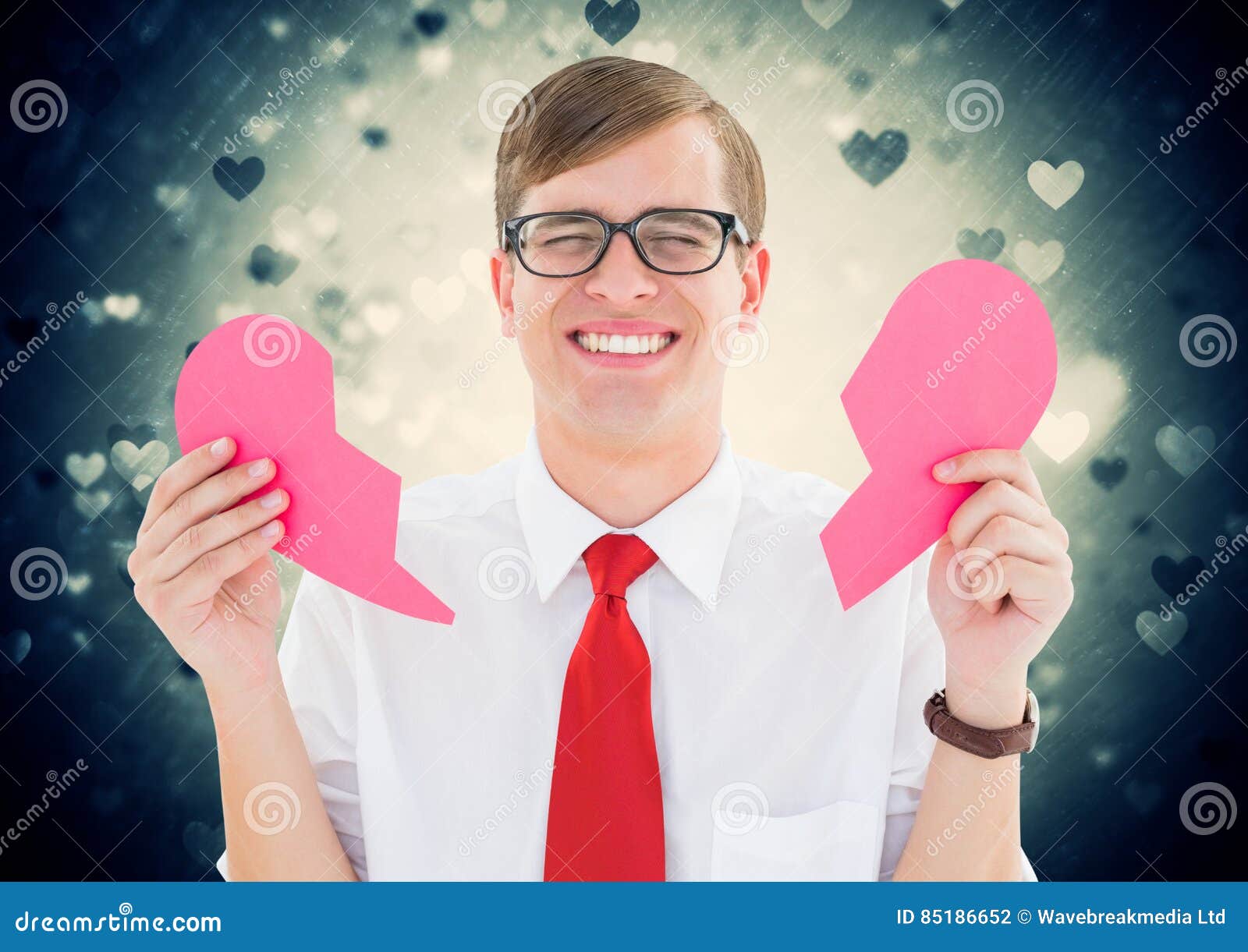 Crying Man Holding Broken Heart Stock Photo - Image of caucasian, break ...