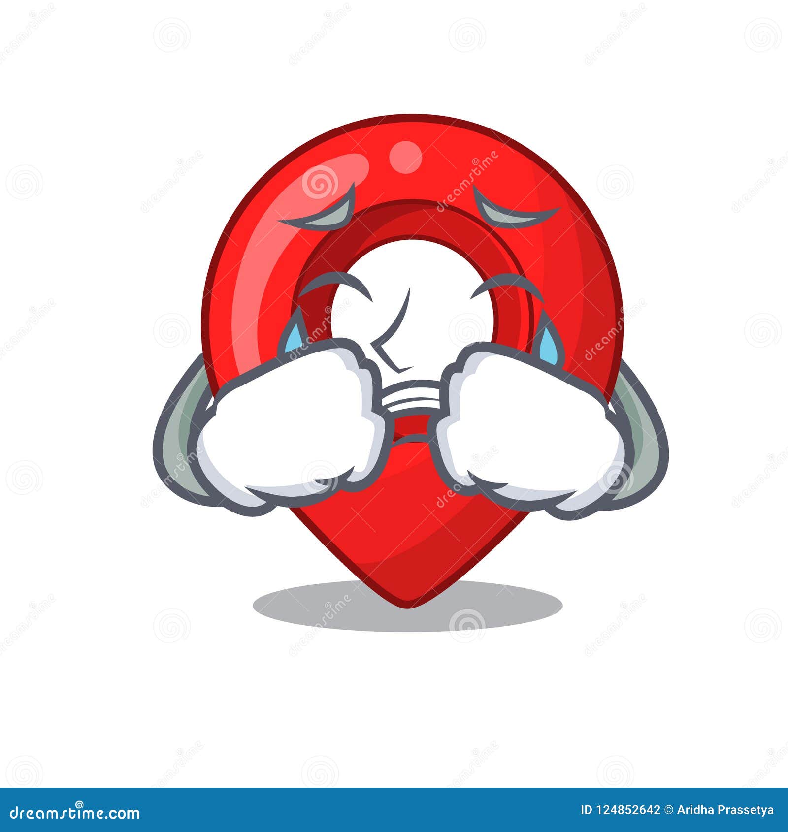 Crying Map Pointer Navigation Pin Mascot Cartoon Stock Vector ...