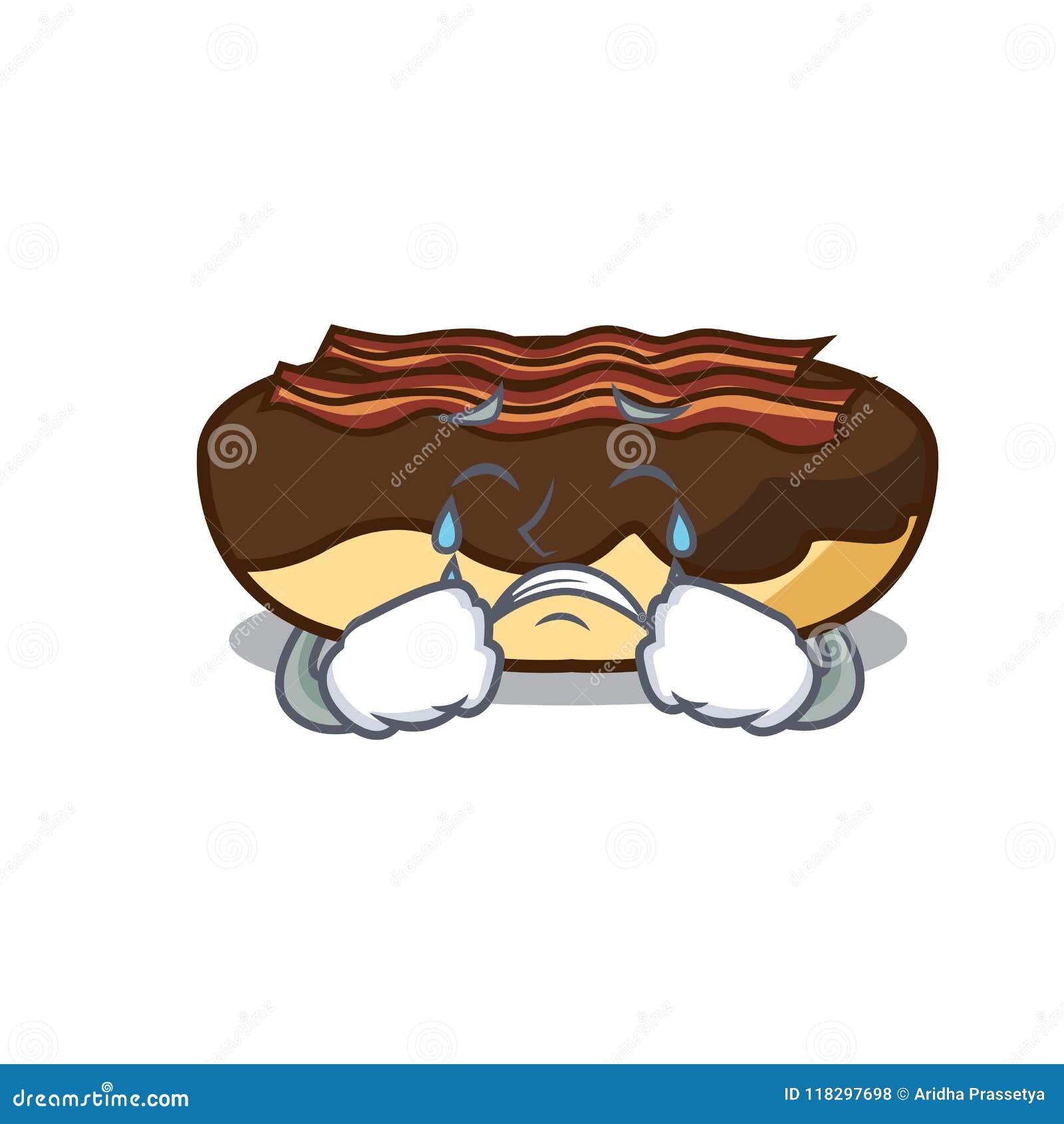 Crying Maple Bacon Bar Mascot Cartoon Stock Vector - Illustration of ...