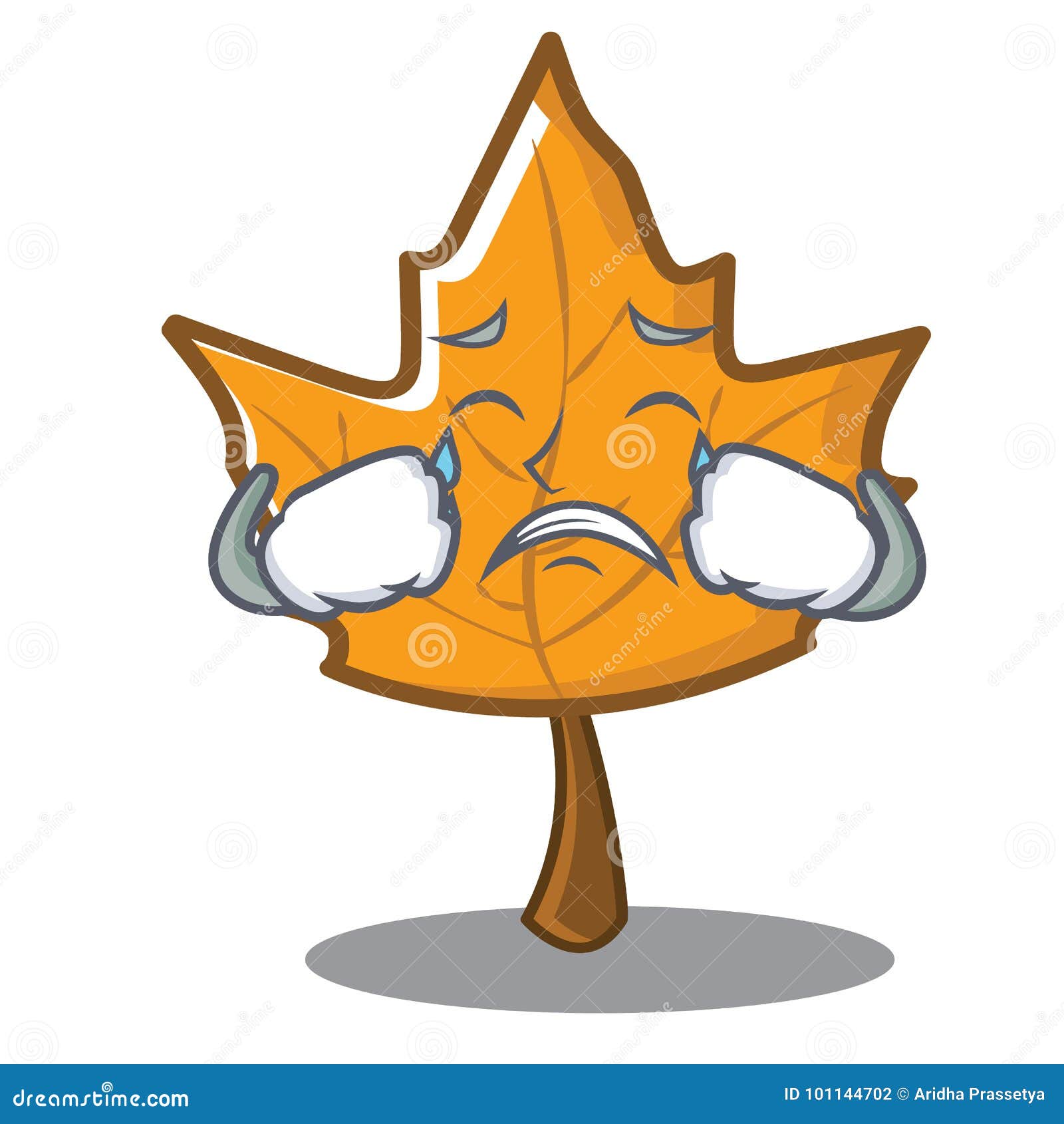 Crying Maple Character Cartoon Style Stock Vector - Illustration of ...