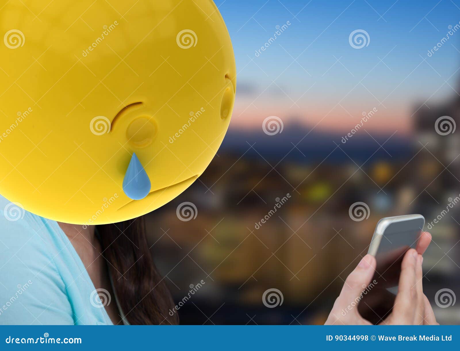Crying with the Message. Emoji Face Stock Illustration - Illustration ...