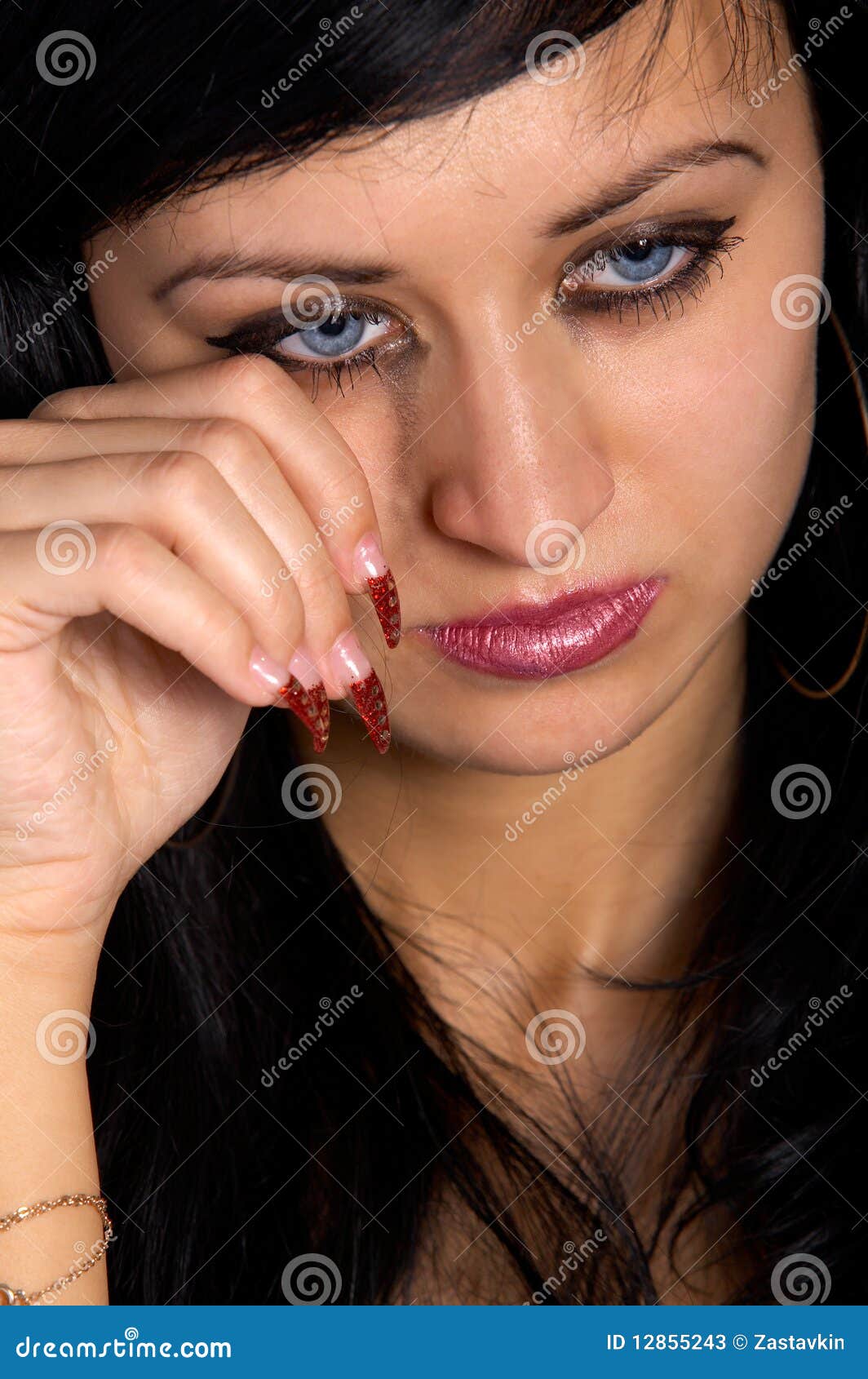 Crying model stock image. Image of female, disconcerted - 12855243