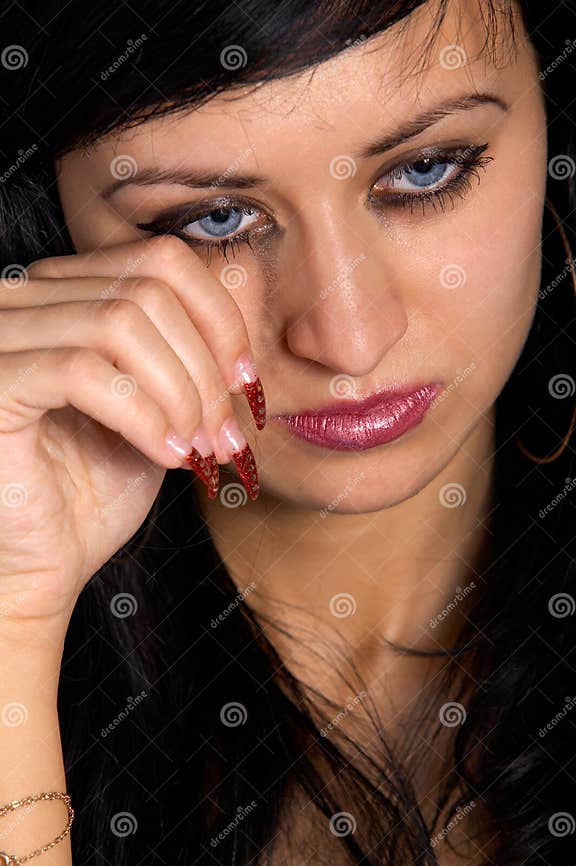 Crying model stock image. Image of female, disconcerted - 12855243