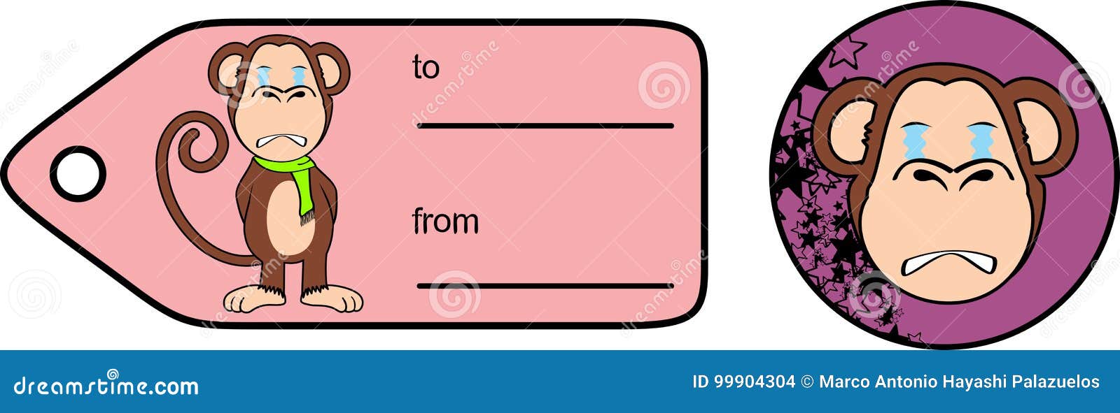 Ape, Crying Monkey, Vector | CartoonDealer.com #149992610