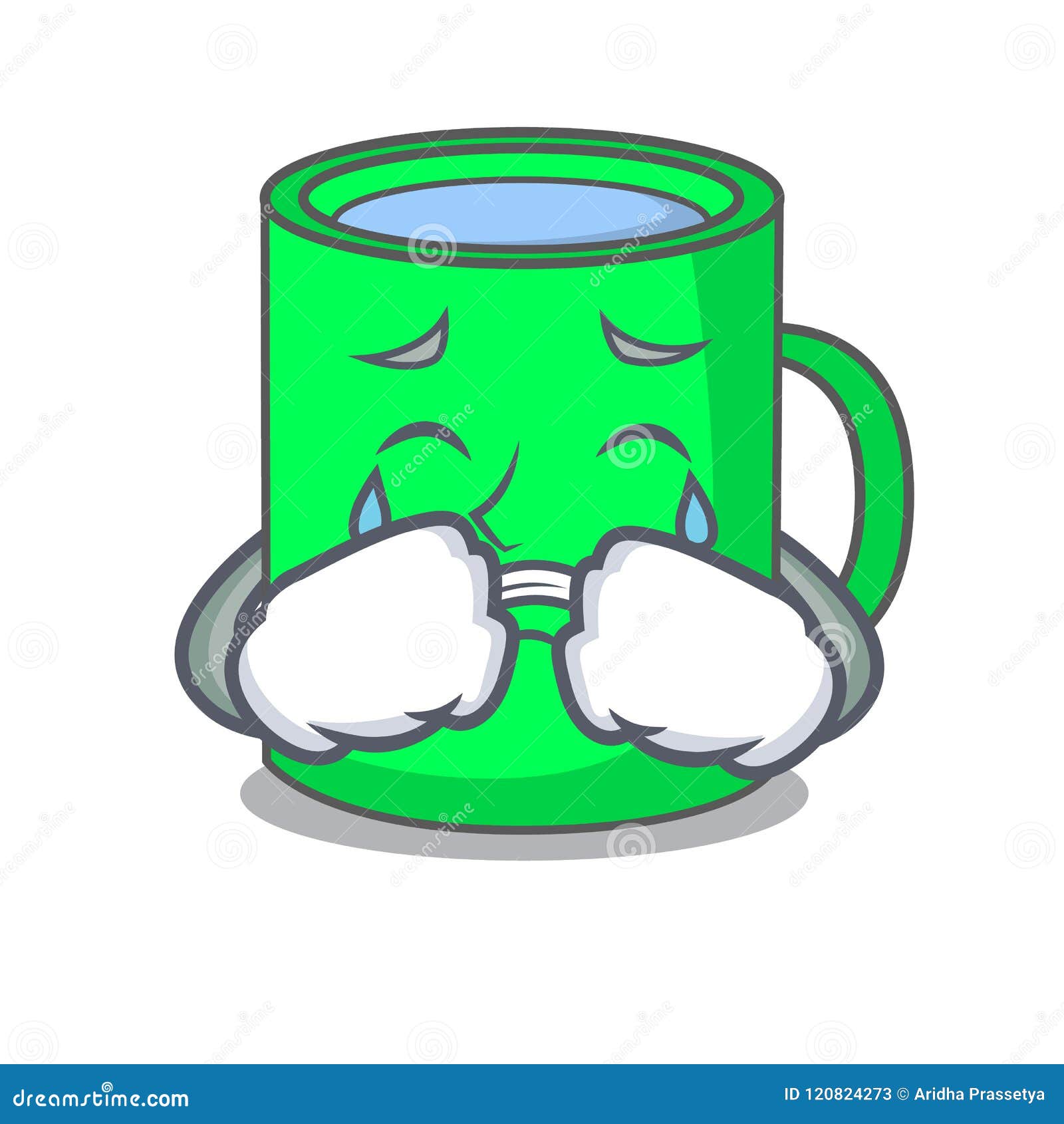 Crying Mug Mascot Cartoon Style Stock Vector - Illustration of ...