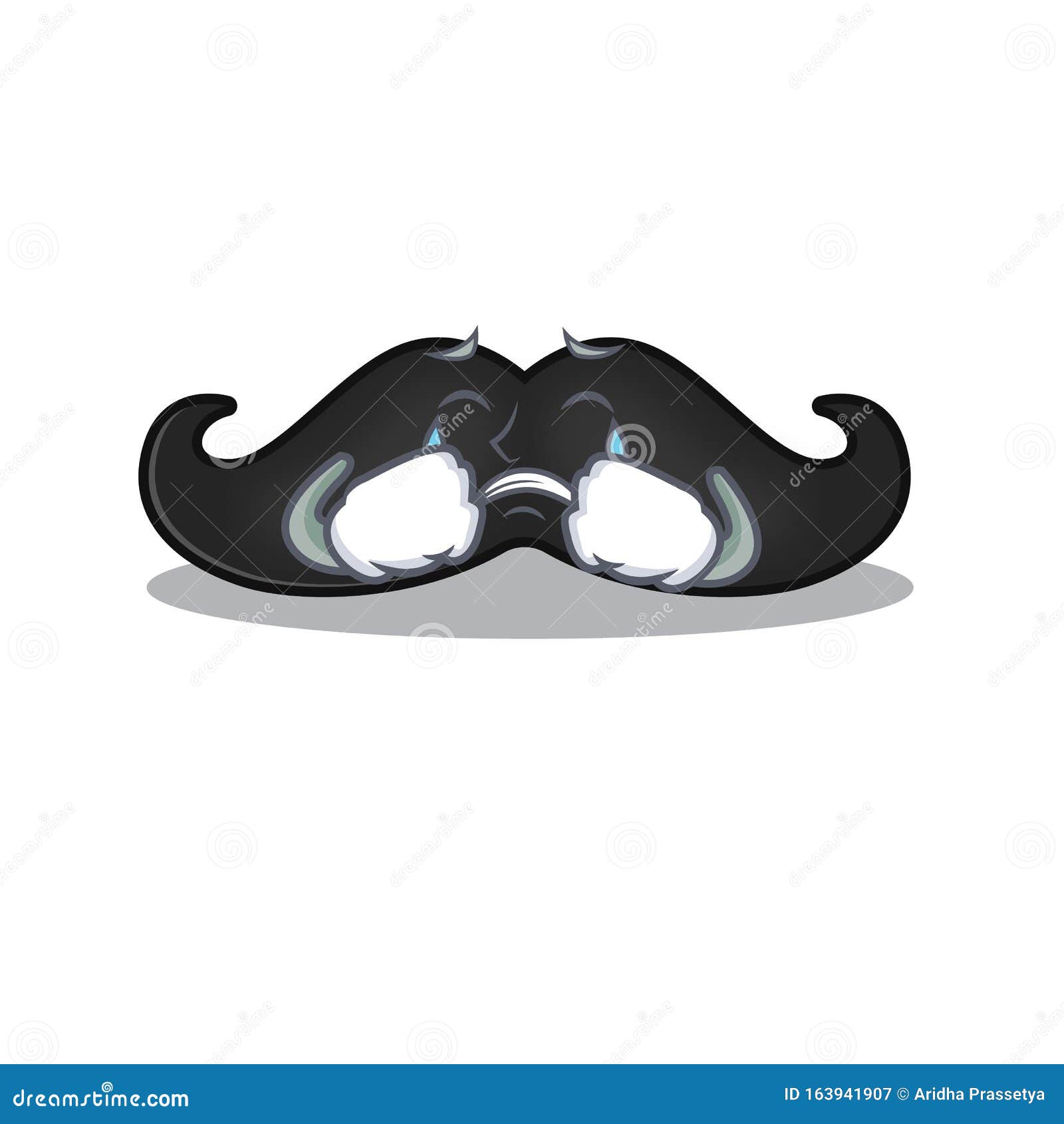 Crying Mustache with in the Cartoon Shape Stock Vector - Illustration ...