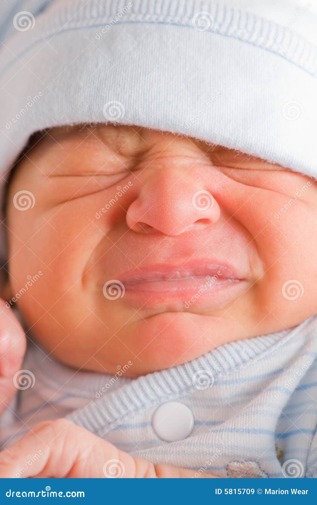 Crying newborn baby stock image. Image of baby, upset - 5815709