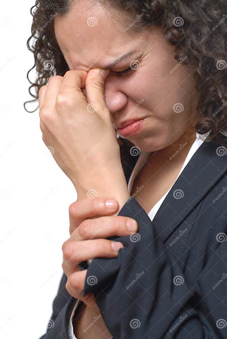 Crying at the office stock image. Image of illness, confused - 4682129