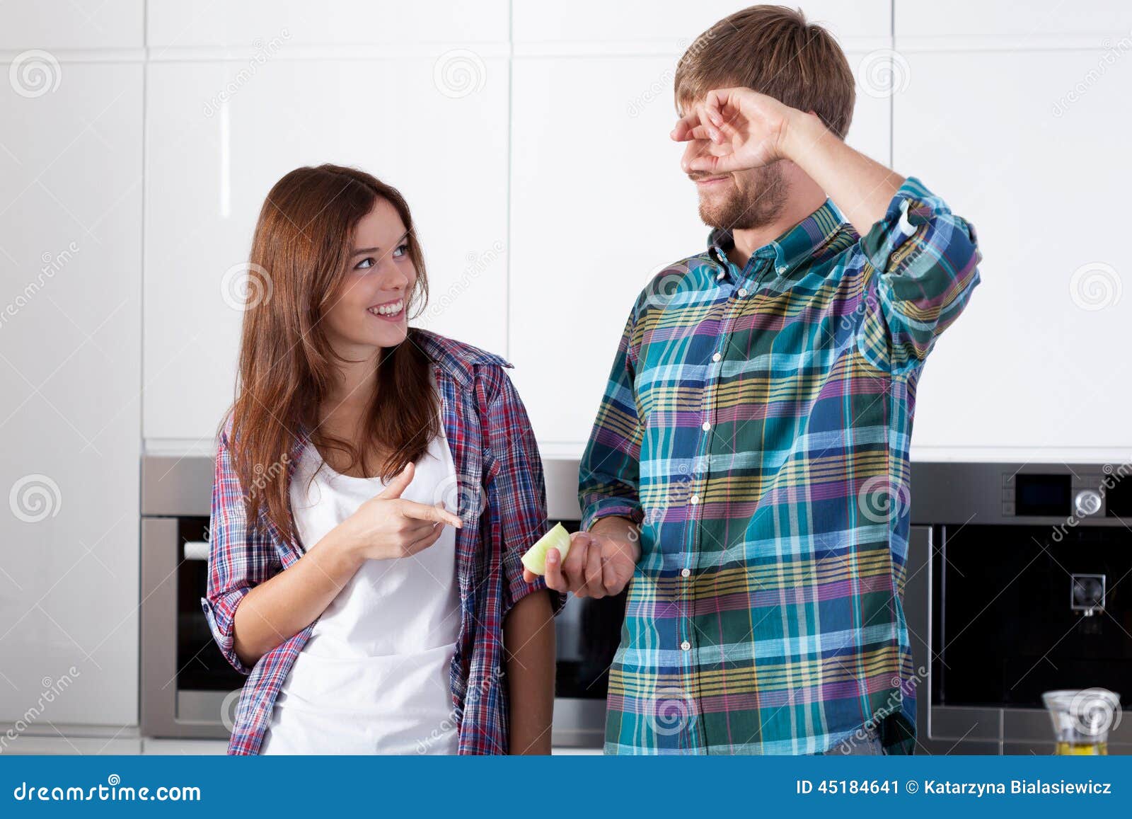 Crying during Onion Cutting Stock Image - Image of fresh, knife: 45184641