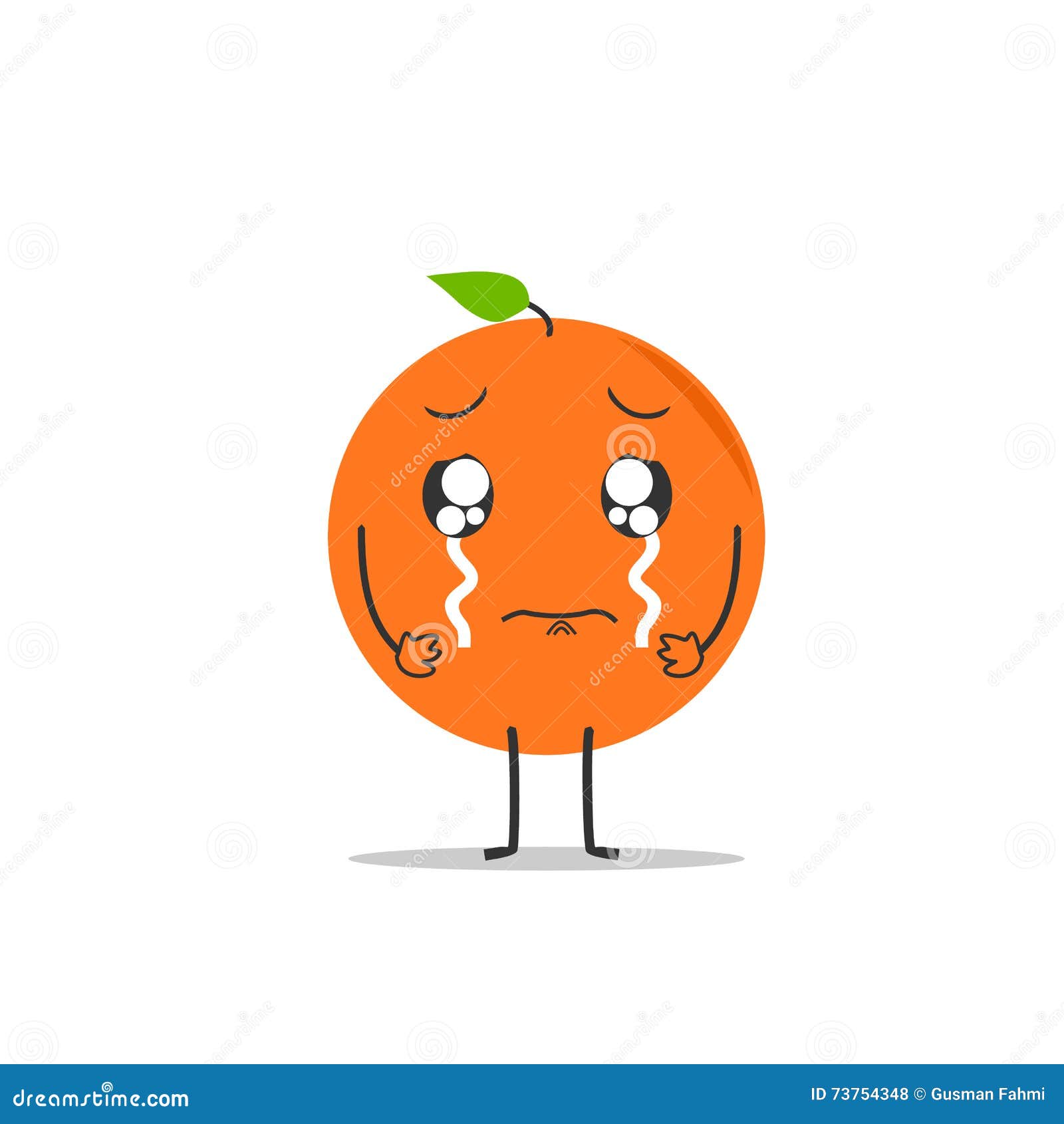 Crying Orange Simple Clean Cartoon Illustration Stock Vector ...