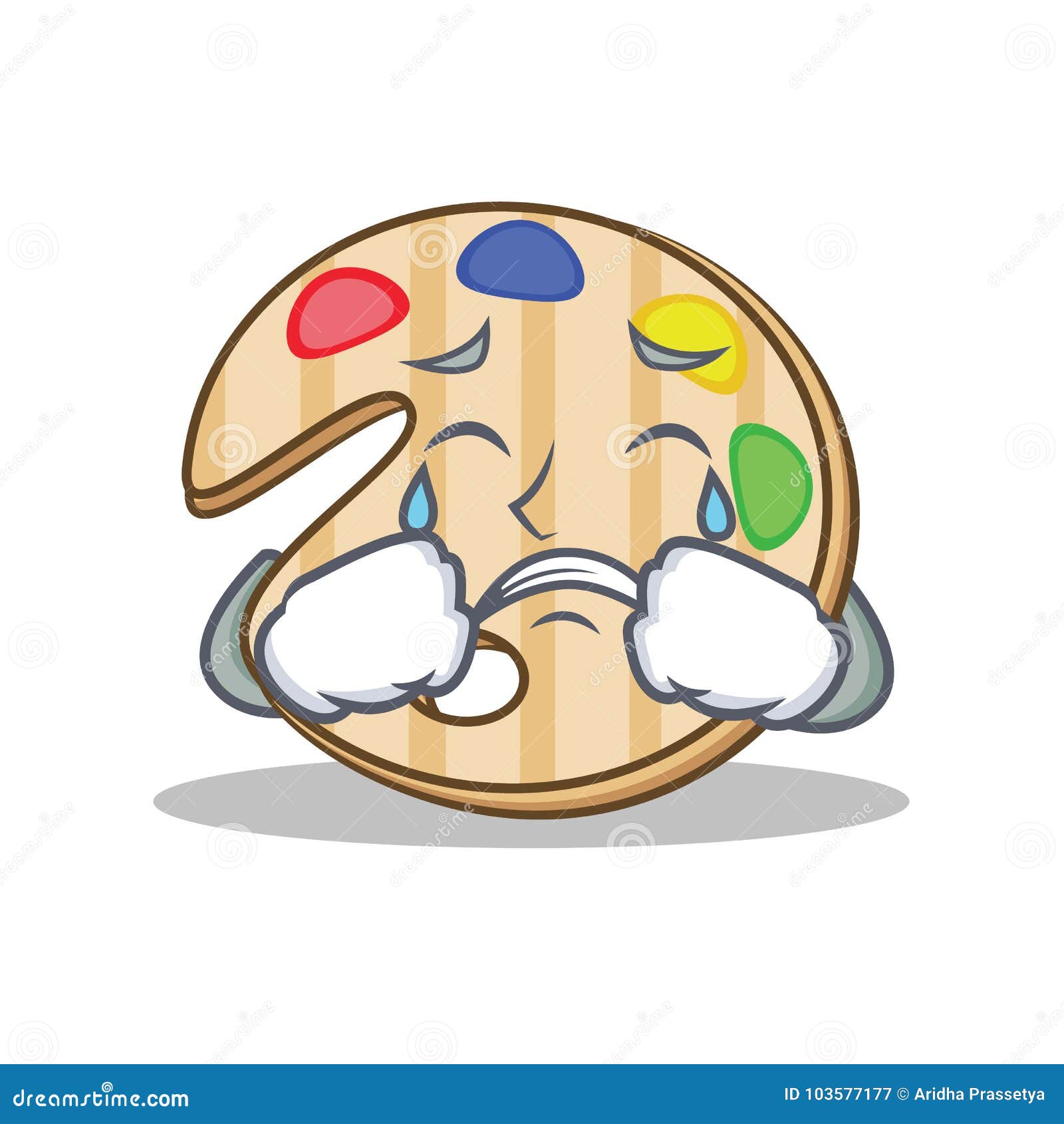 Crying Paint Palette Character Cartoon Stock Vector - Illustration of ...