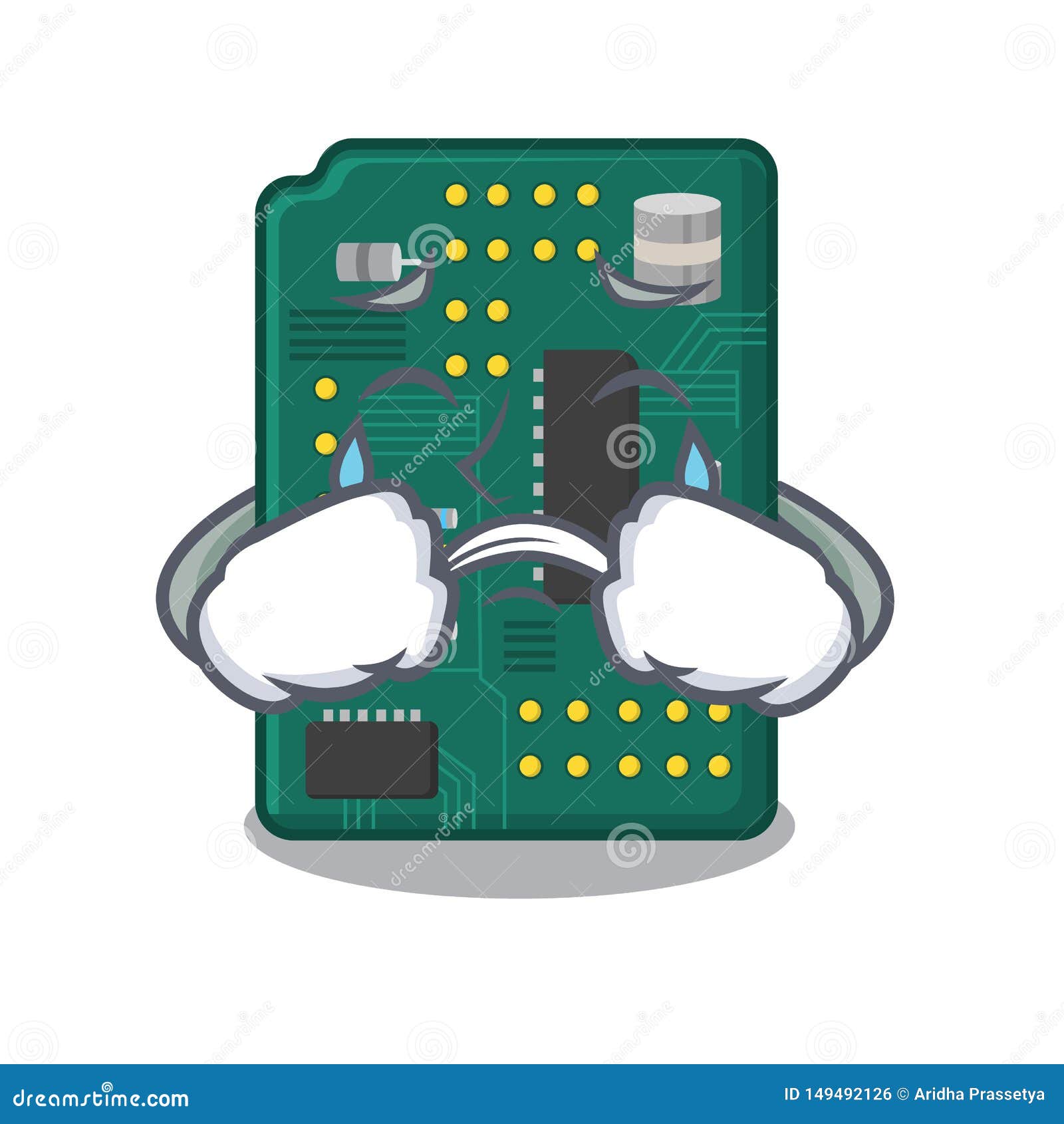 Crying PCB Circuit Board in PC Characters Stock Vector - Illustration ...