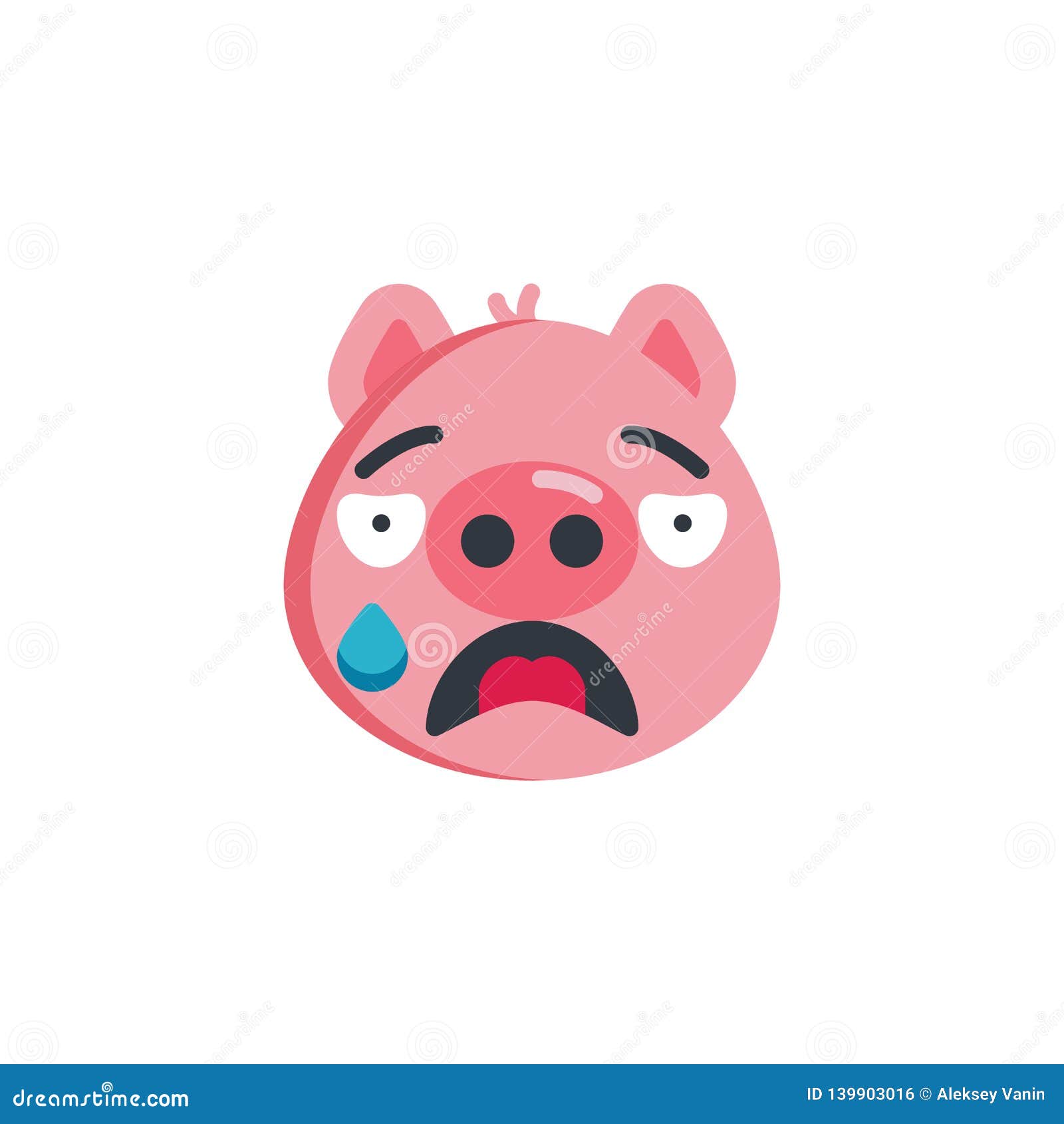 Crying Piggy Face Emoticon Flat Icon Stock Vector - Illustration of ... Crying Piggy Face Emoticon Flat Icon Stock Vector - Illustration of ...