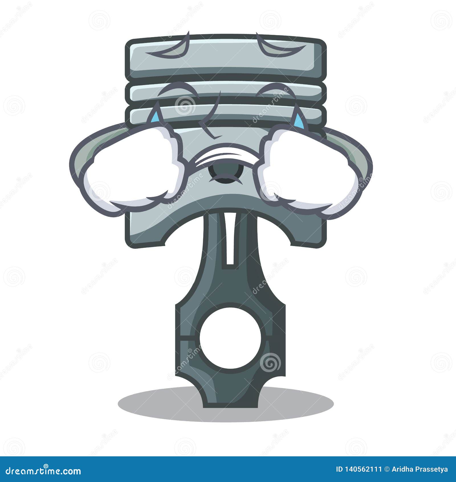 Crying Piston Isolated in the Cartoon Shape Stock Vector - Illustration ...