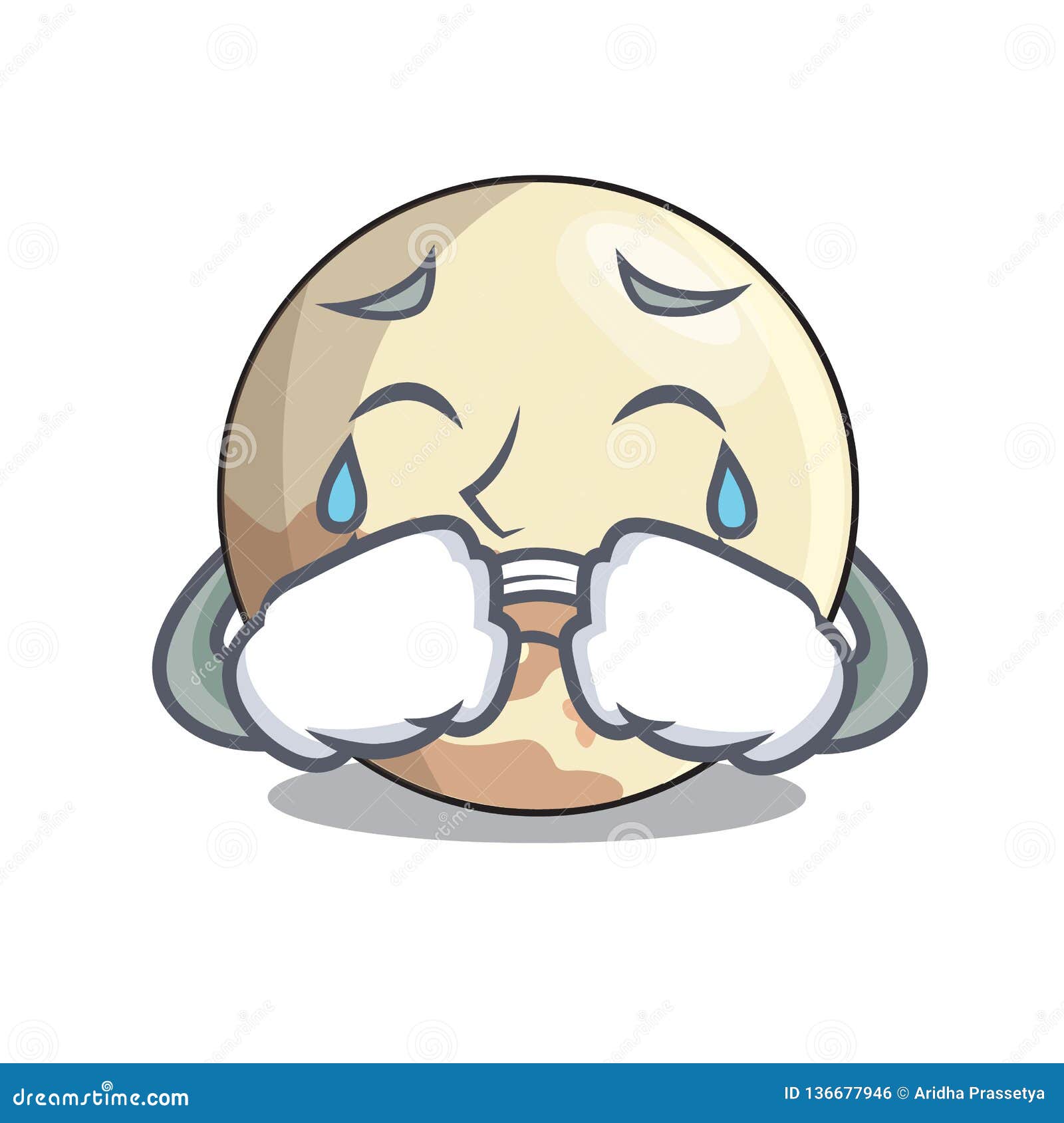 Crying Pluto Cartoon Planet Above the Sky Stock Vector - Illustration ...