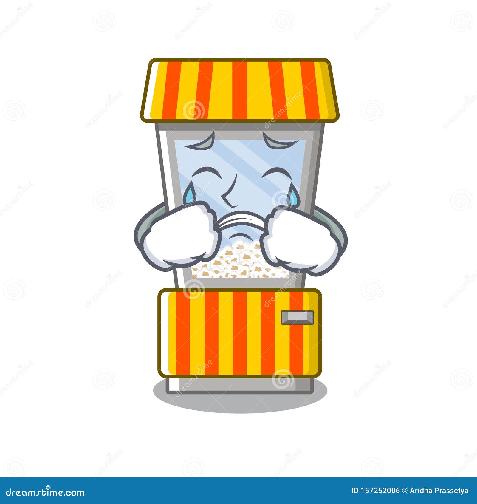 Crying Popcorn Vending Machine is Formed Cartoon Stock Vector ...