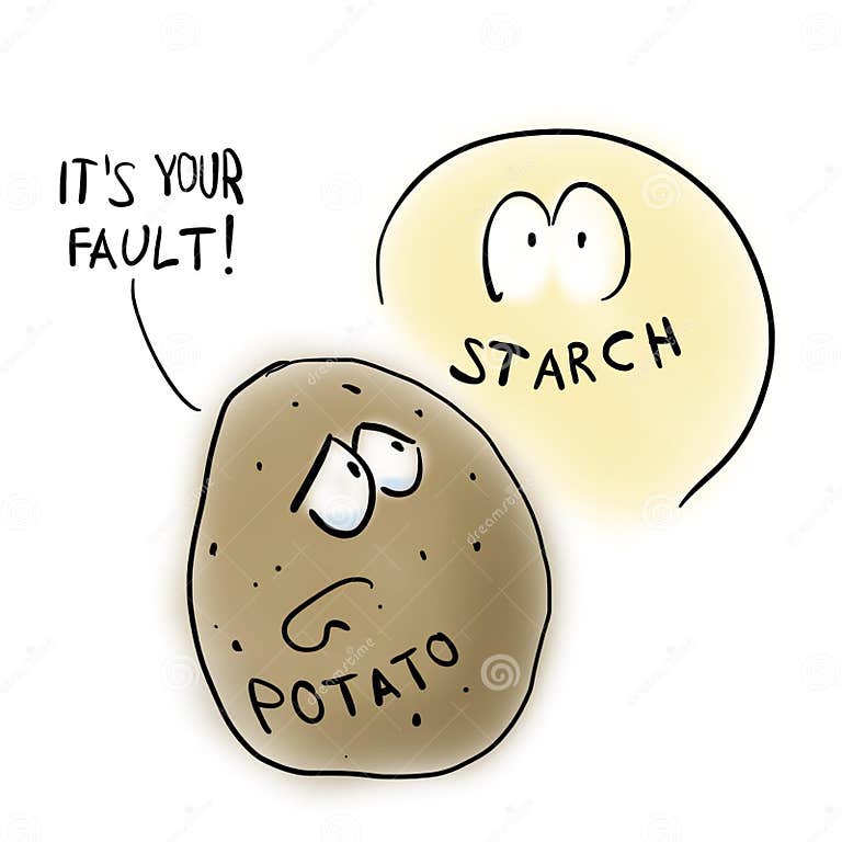 Crying Potatoes and Harmful Starch Stock Illustration - Illustration of ...