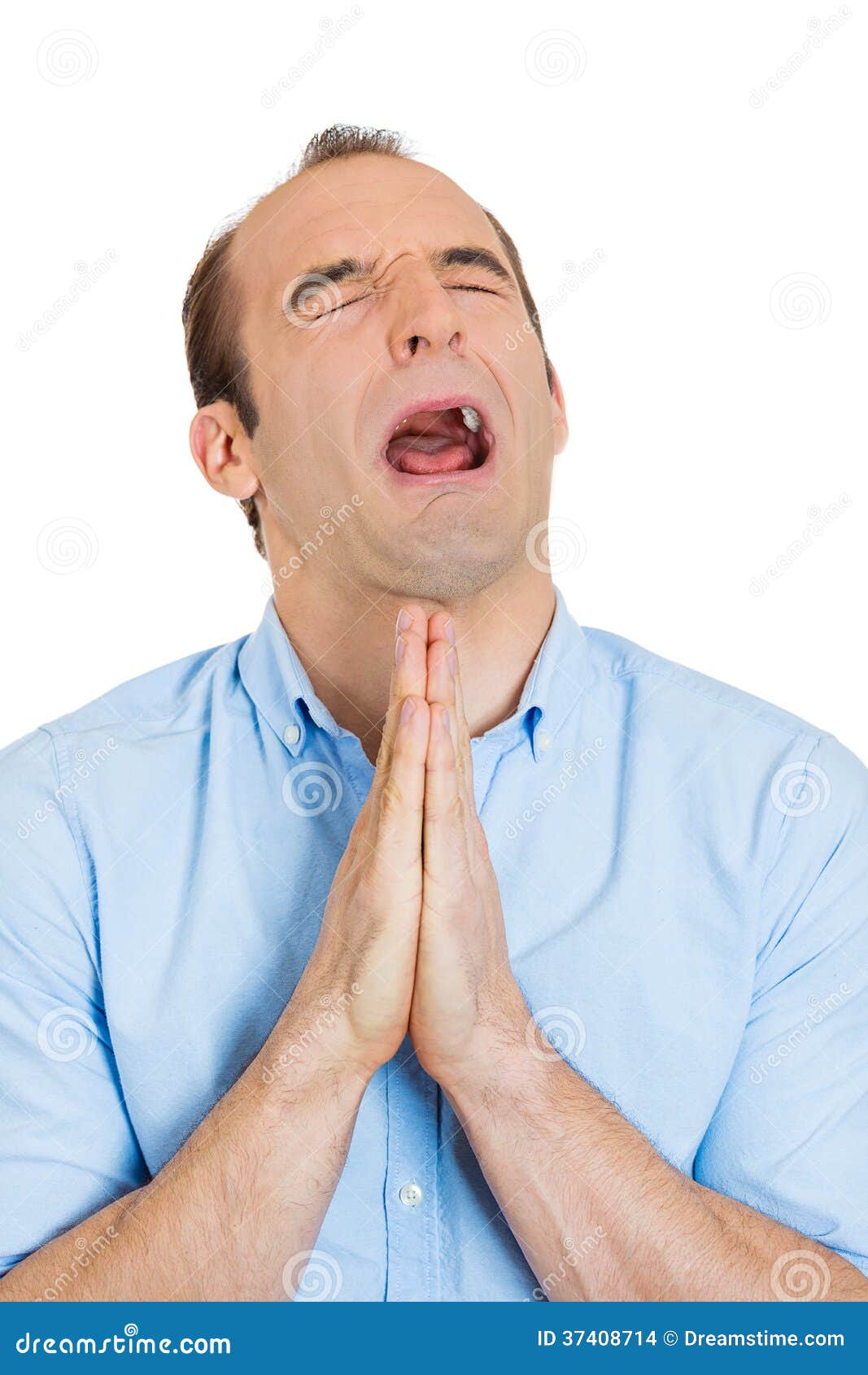Crying praying man stock photo. Image of money, face - 37408714