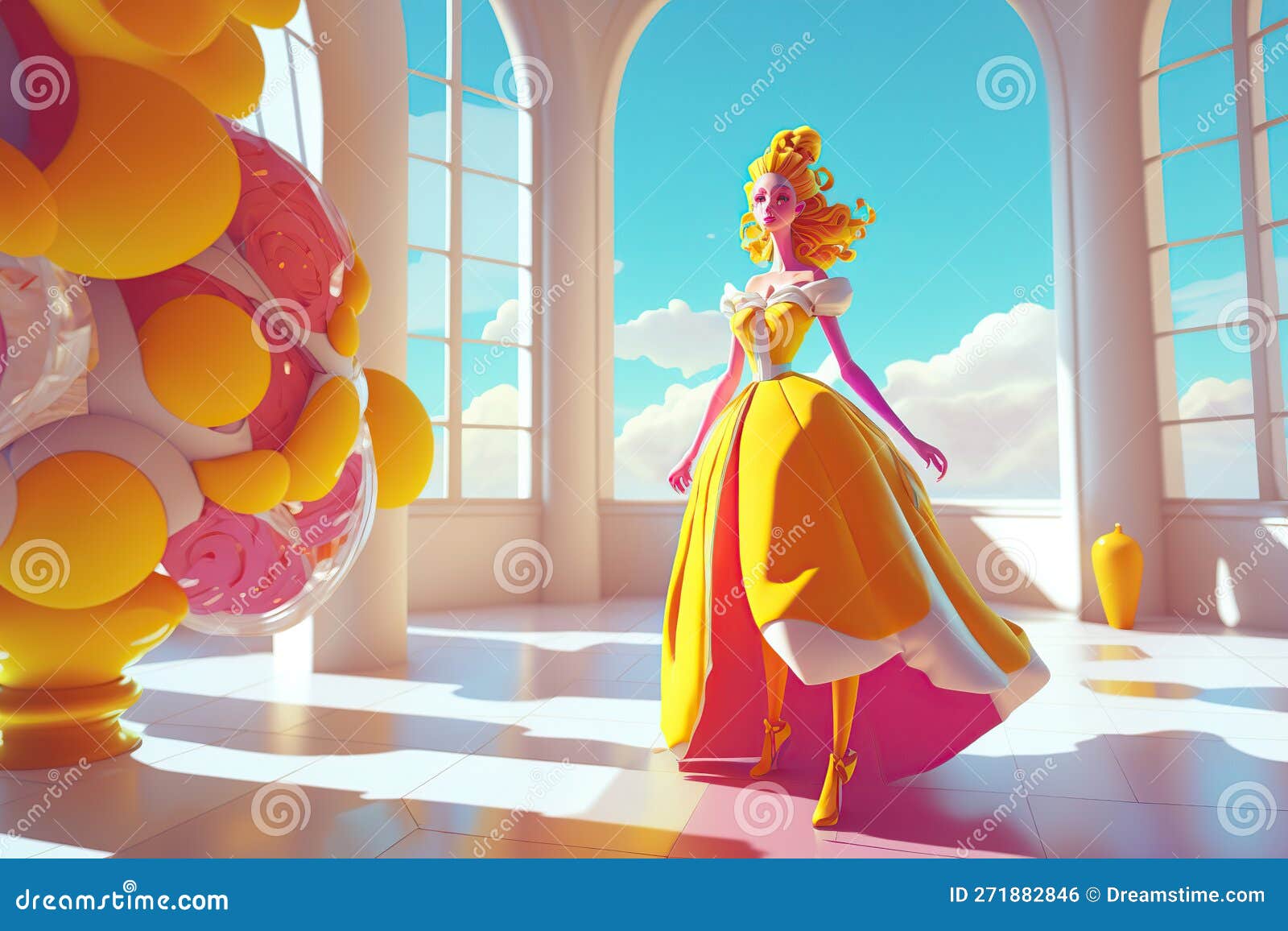 Crying Princess Grotesque Character - AI Generated Stock Illustration ...