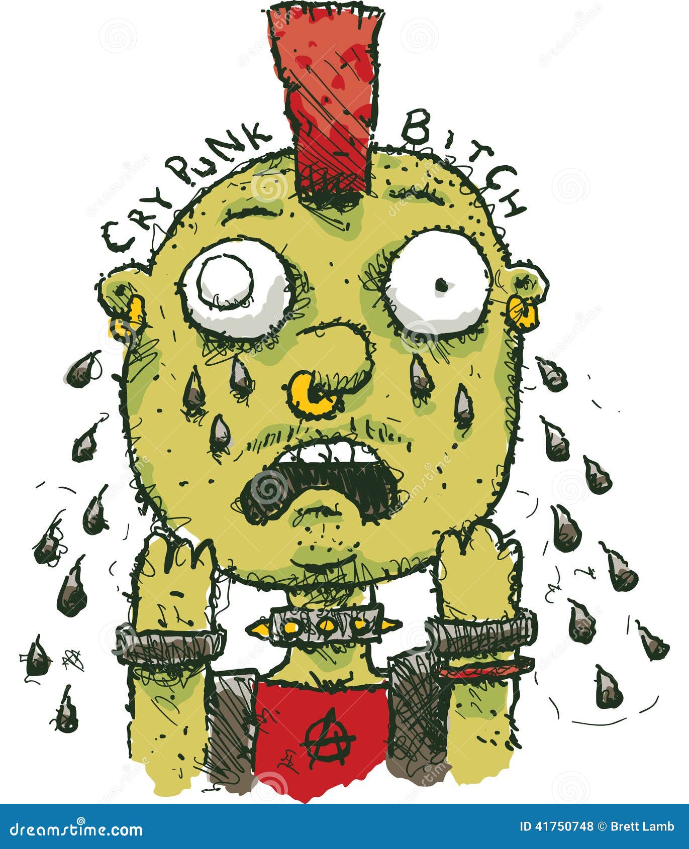 Crying Punk stock illustration. Illustration of collar - 41750748
