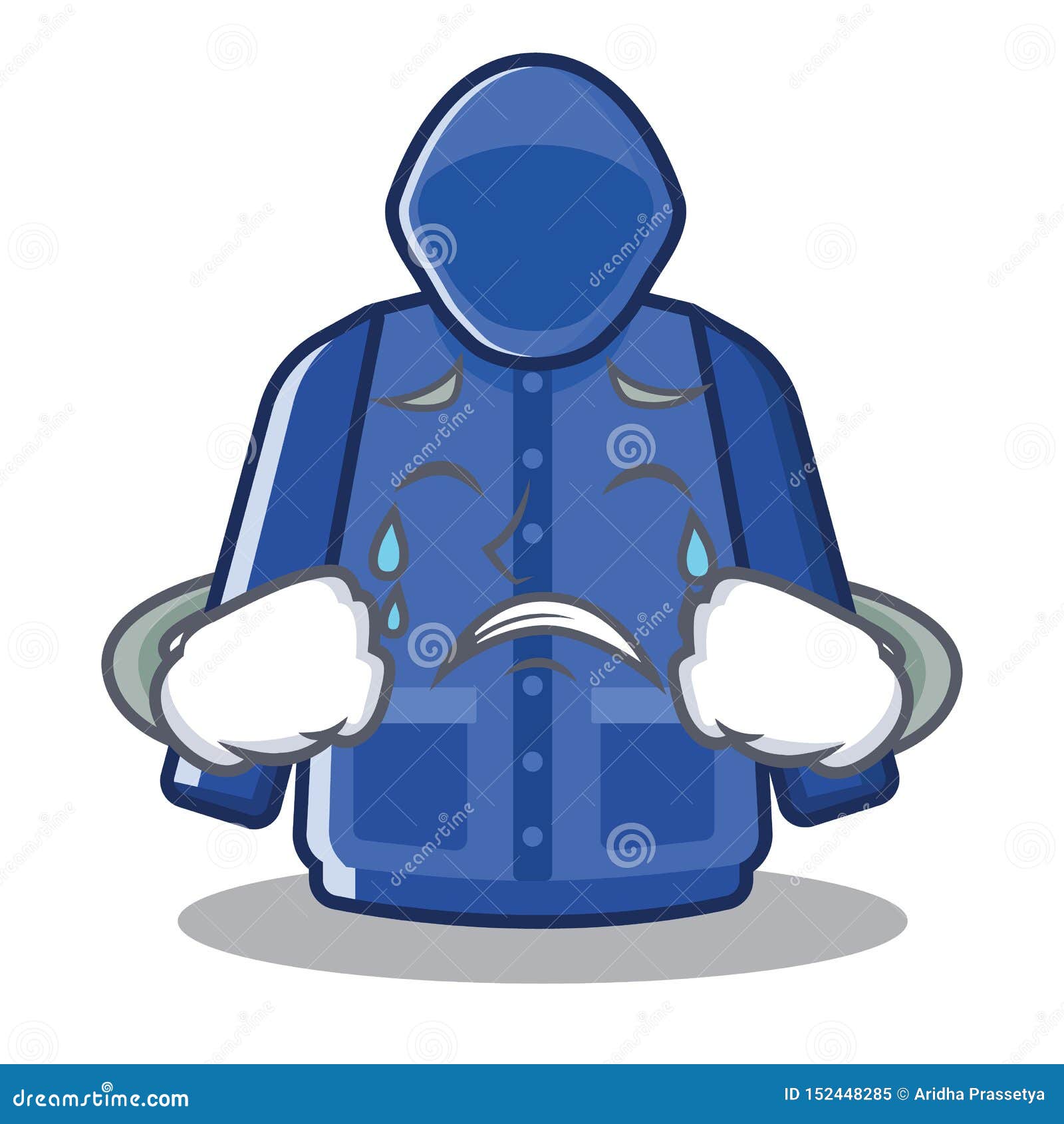 Crying Raincoat in the a Cartoon Shape Stock Vector - Illustration of ...