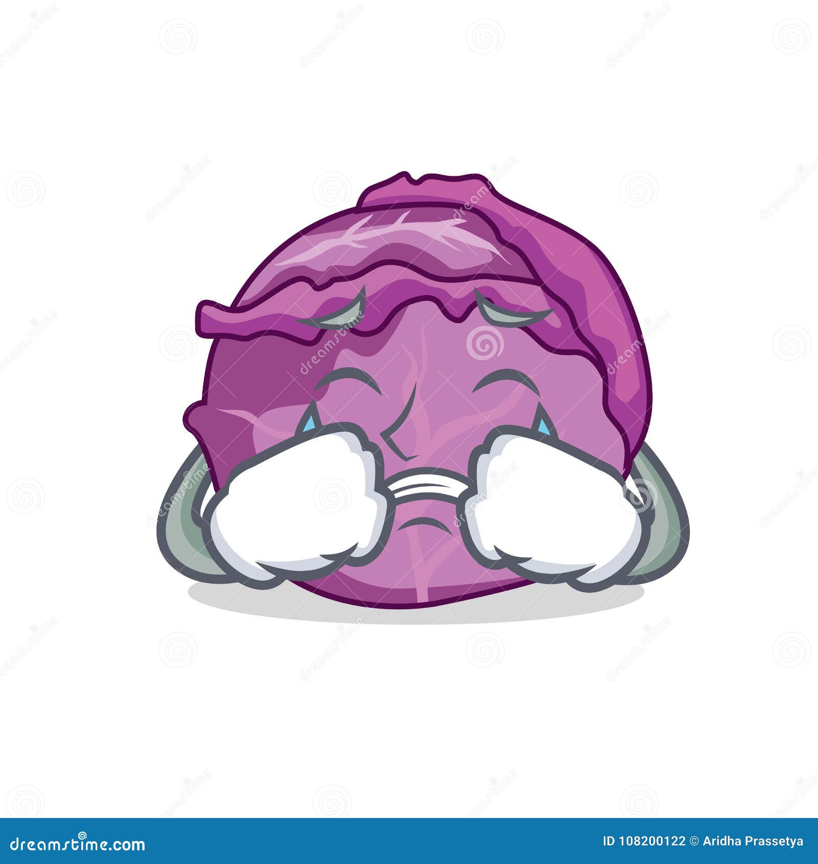 Crying Red Cabbage Mascot Cartoon Stock Vector - Illustration of drawing, food: 108200122