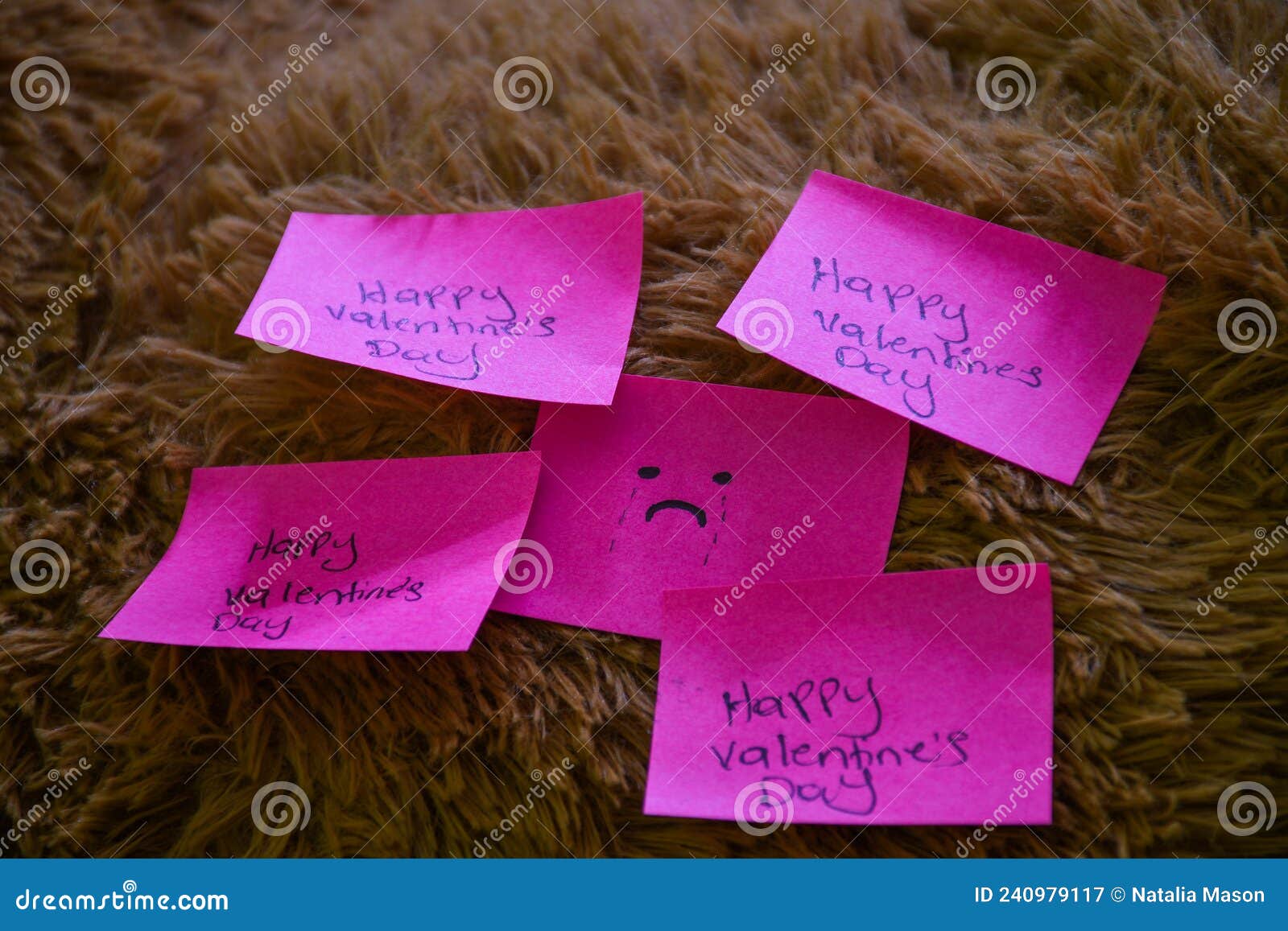Crying and Sad Face on a Sticky Note in the Middle of Other Sticky ...