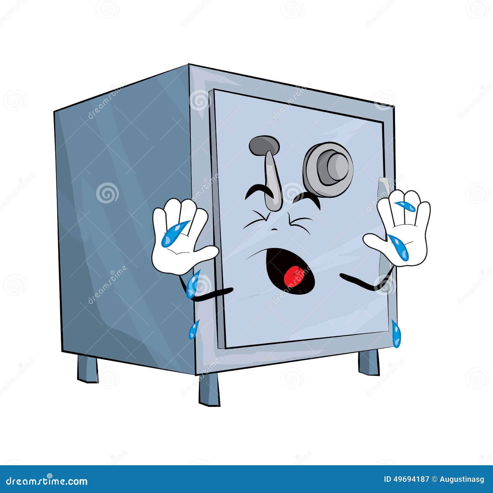 Crying safe cartoon stock illustration. Illustration of yell - 49694187