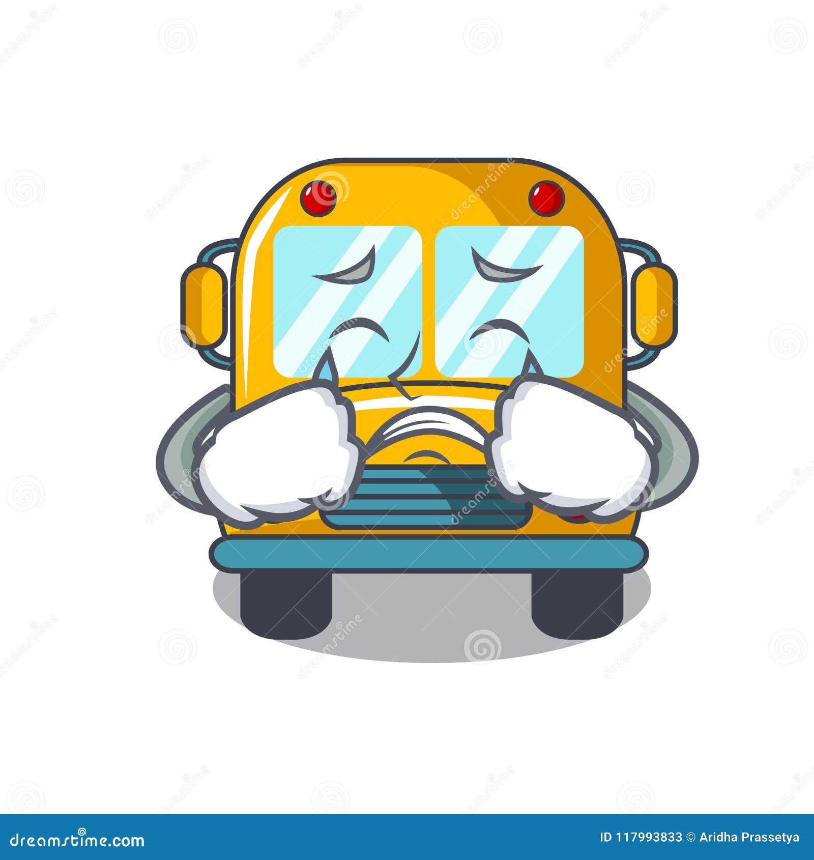 Crying School Bus Mascot Cartoon | CartoonDealer.com #117993833