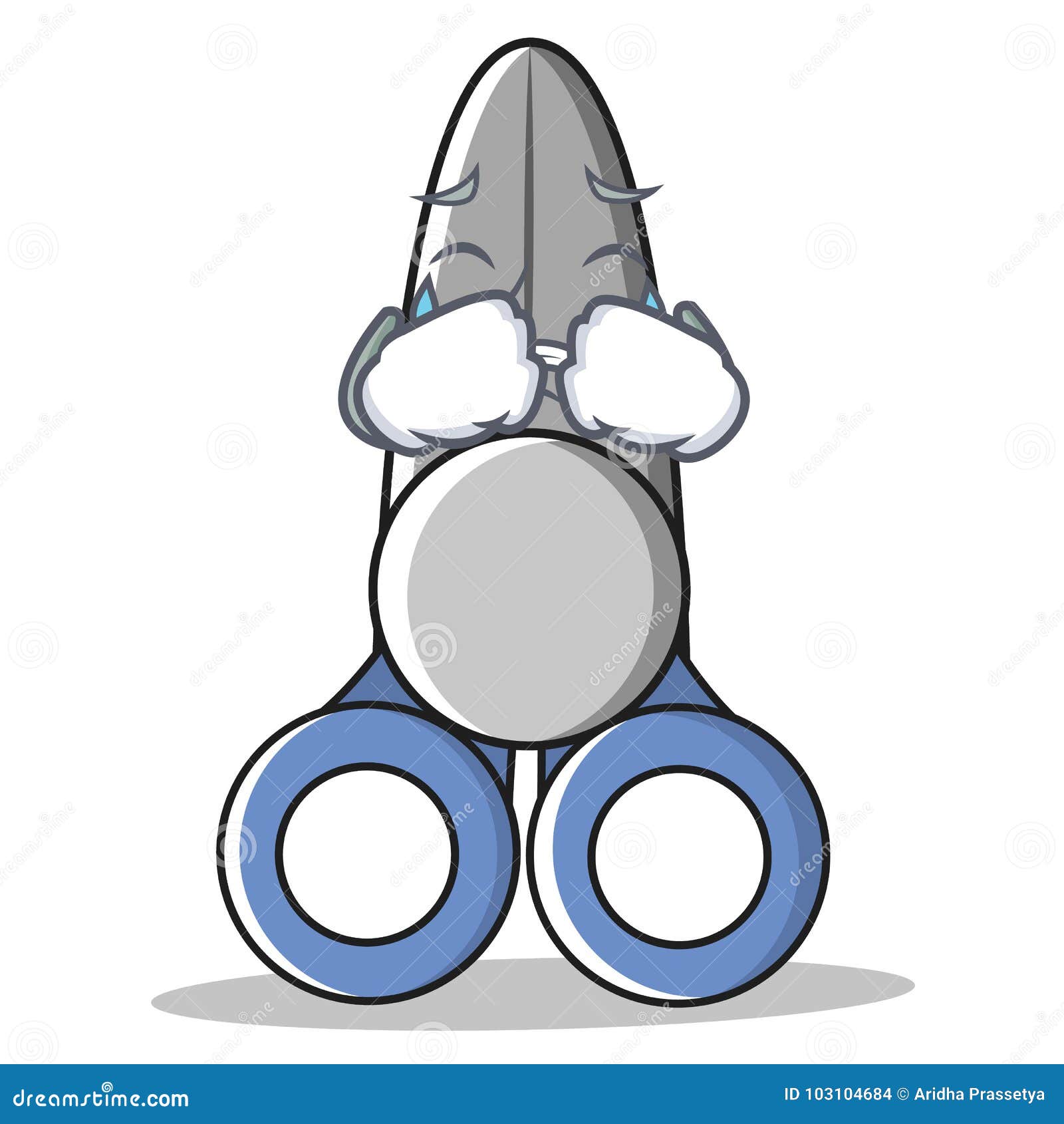Crying Scissor Character Cartoon Style Stock Vector - Illustration of ...