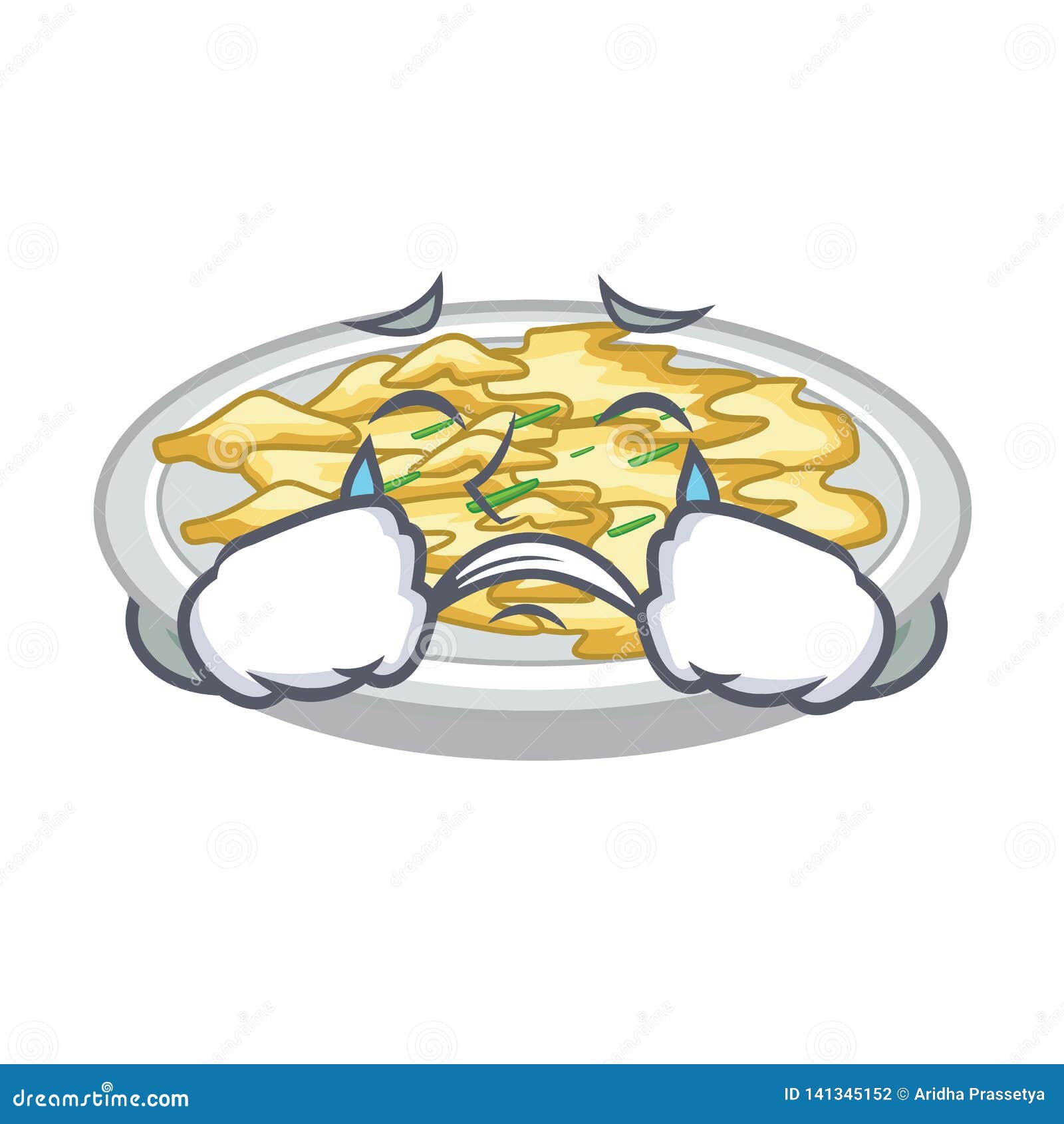Crying Scrambled Egg in the Mascot Bowl Stock Vector - Illustration of ...