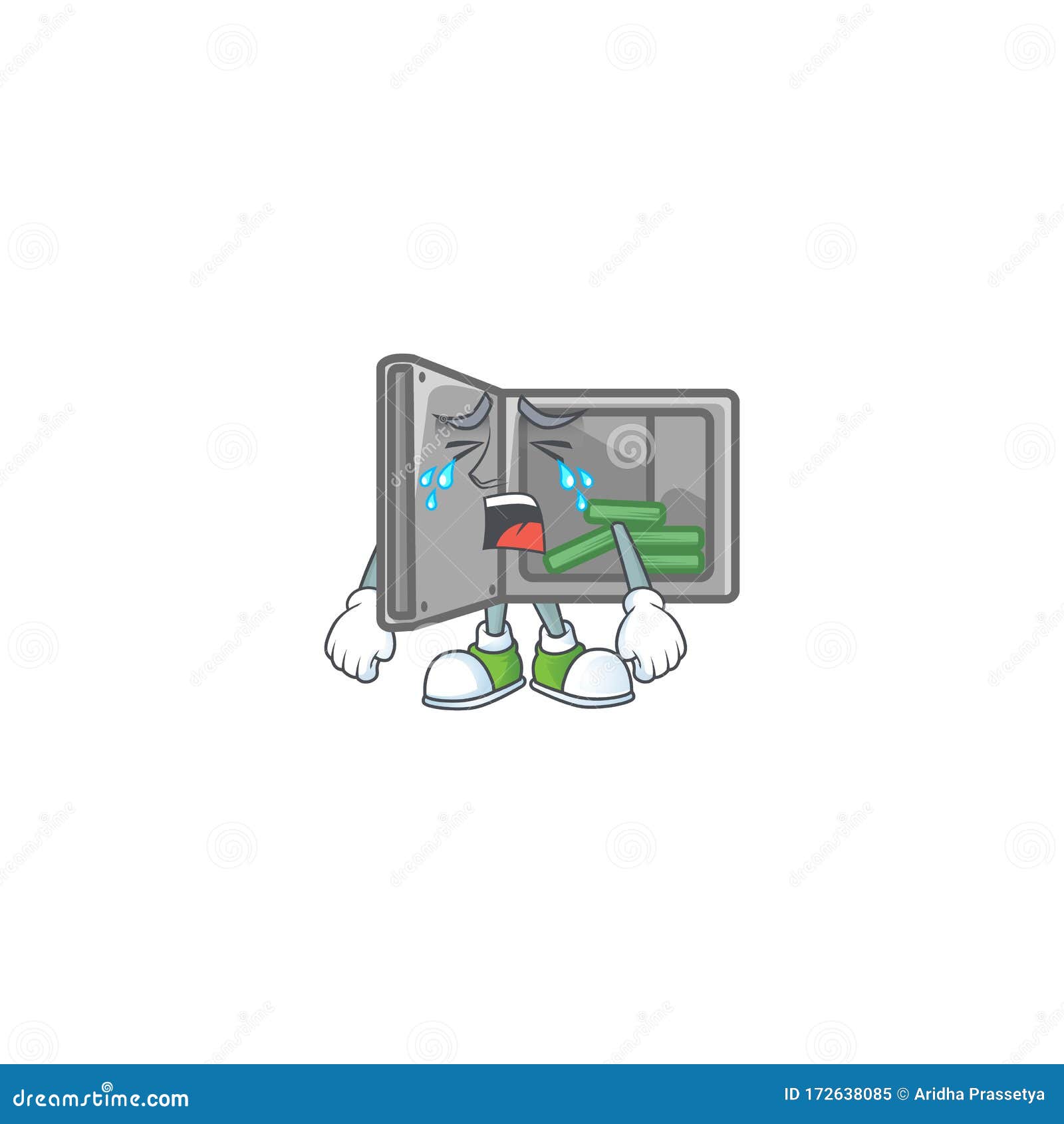 A Crying Security Box Open Mascot Design Style Stock Vector ...
