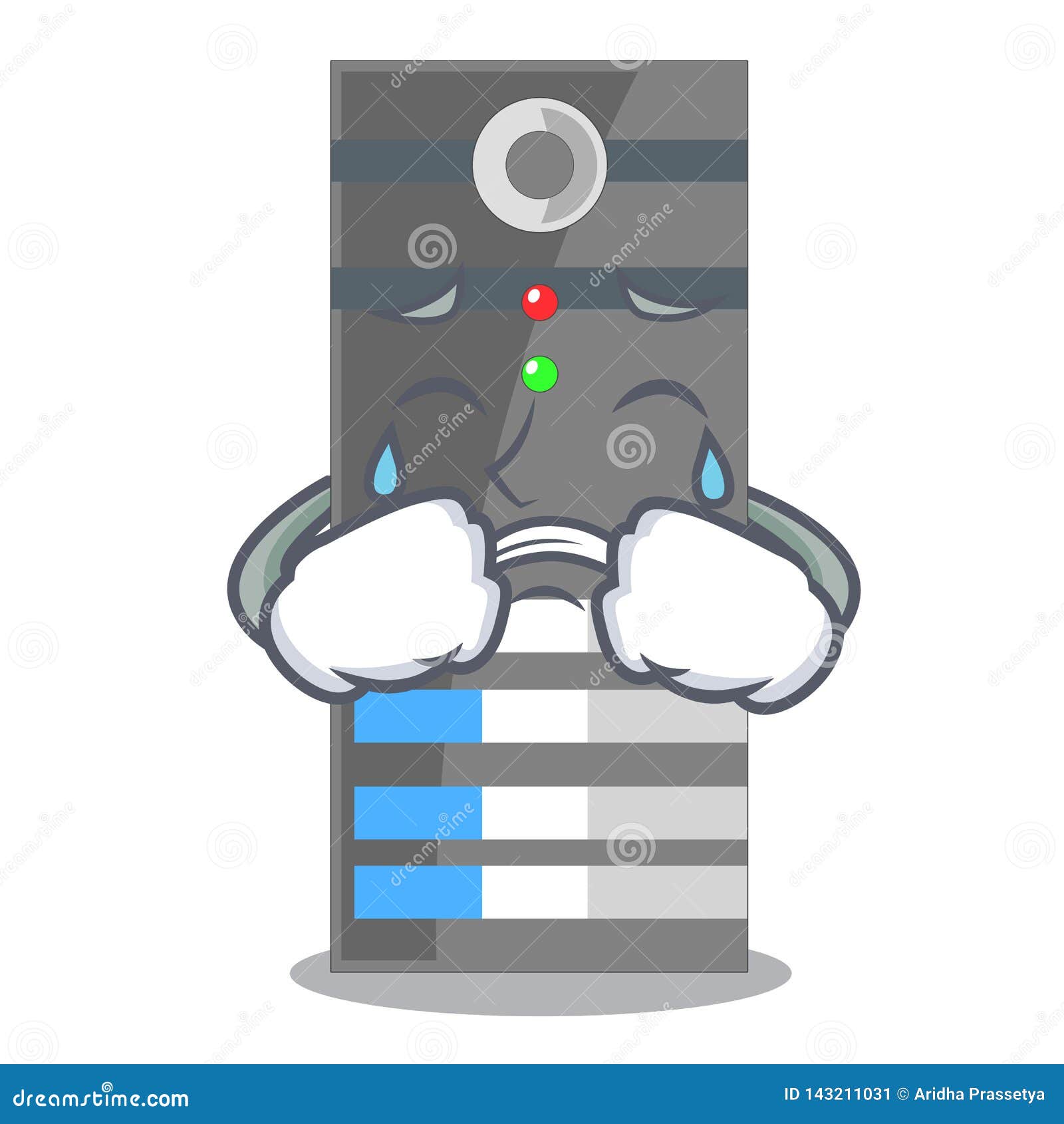 Crying Server Data in the Cartoon Shape Stock Vector - Illustration of ...