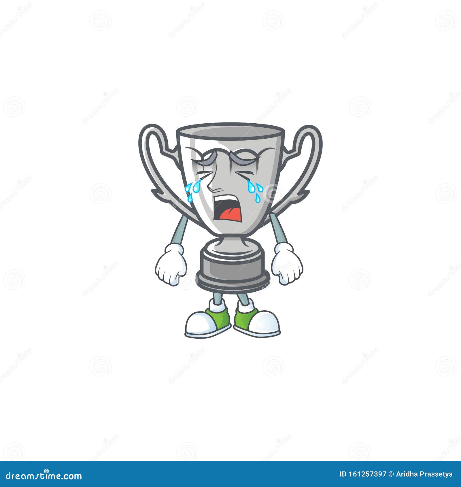Crying Silver Trophy Isolated with the Character Stock Vector ...